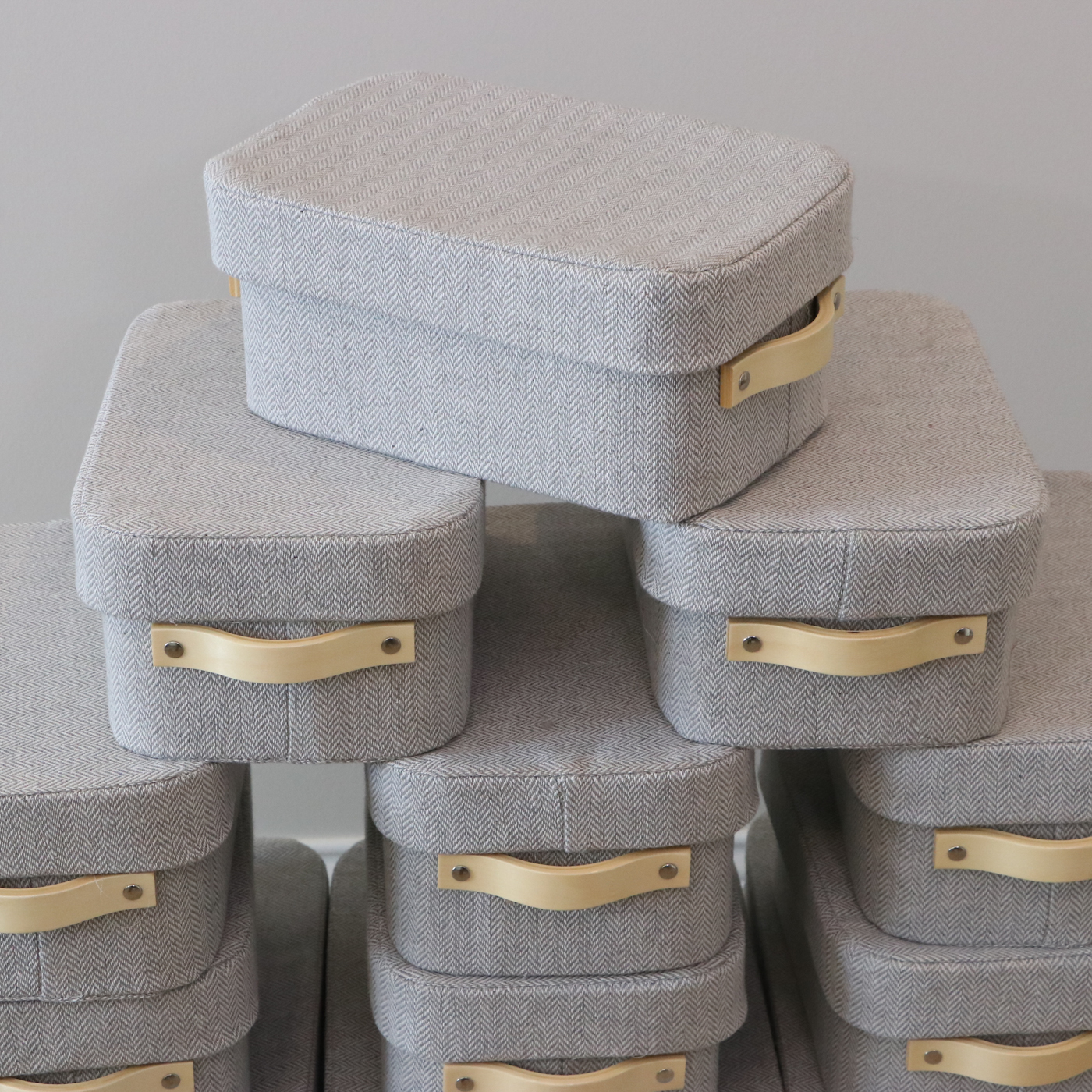 Fifteen Cloth-Covered Storage Boxes | Everything But The House