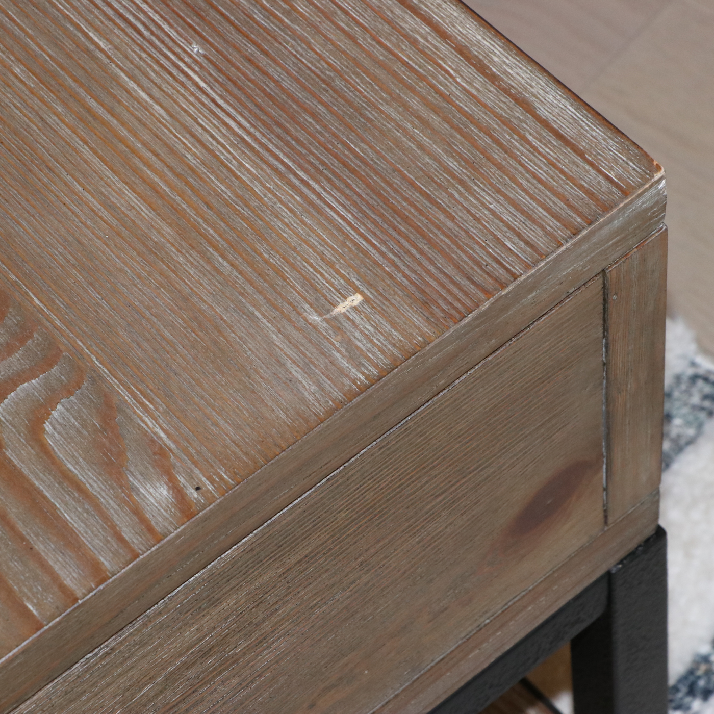 La-Z-Boy Casegoods Contemporary Pine Finish and Metal Coffee Table and ...