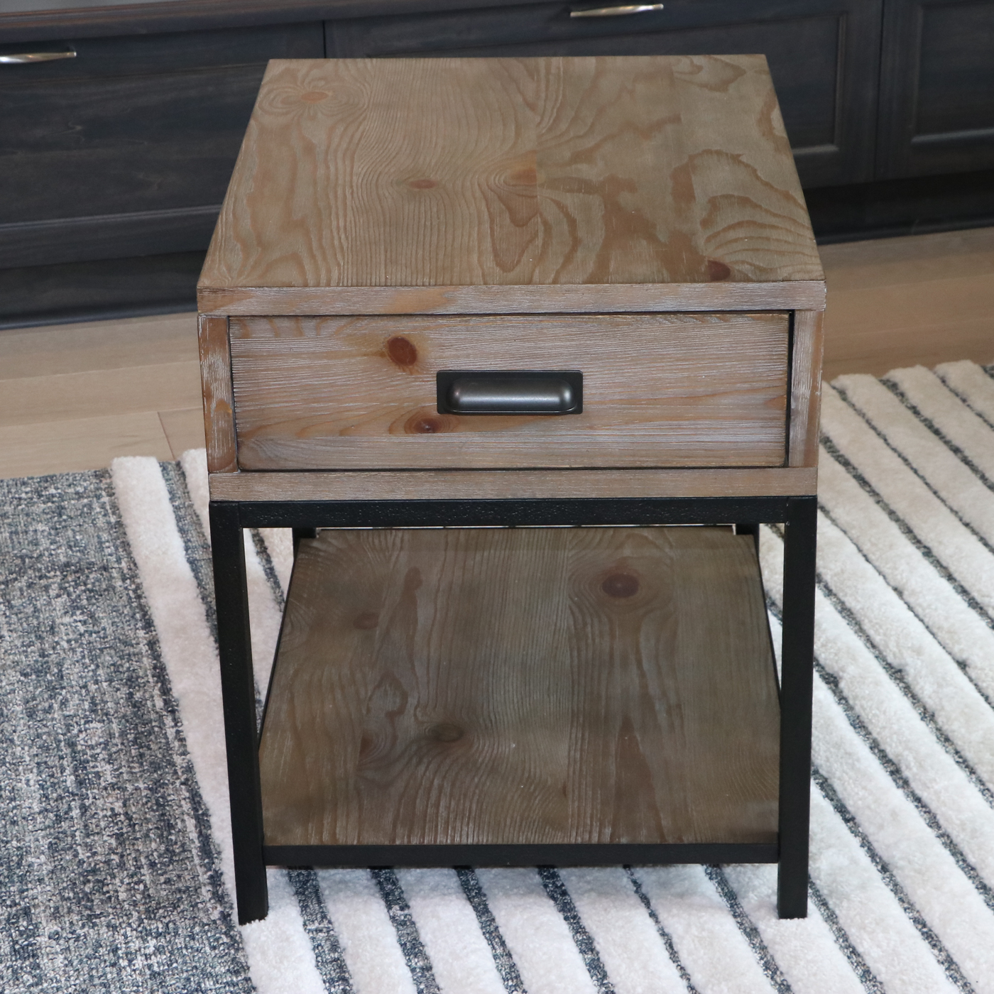 La-Z-Boy Casegoods Contemporary Pine Finish and Metal Coffee Table and ...