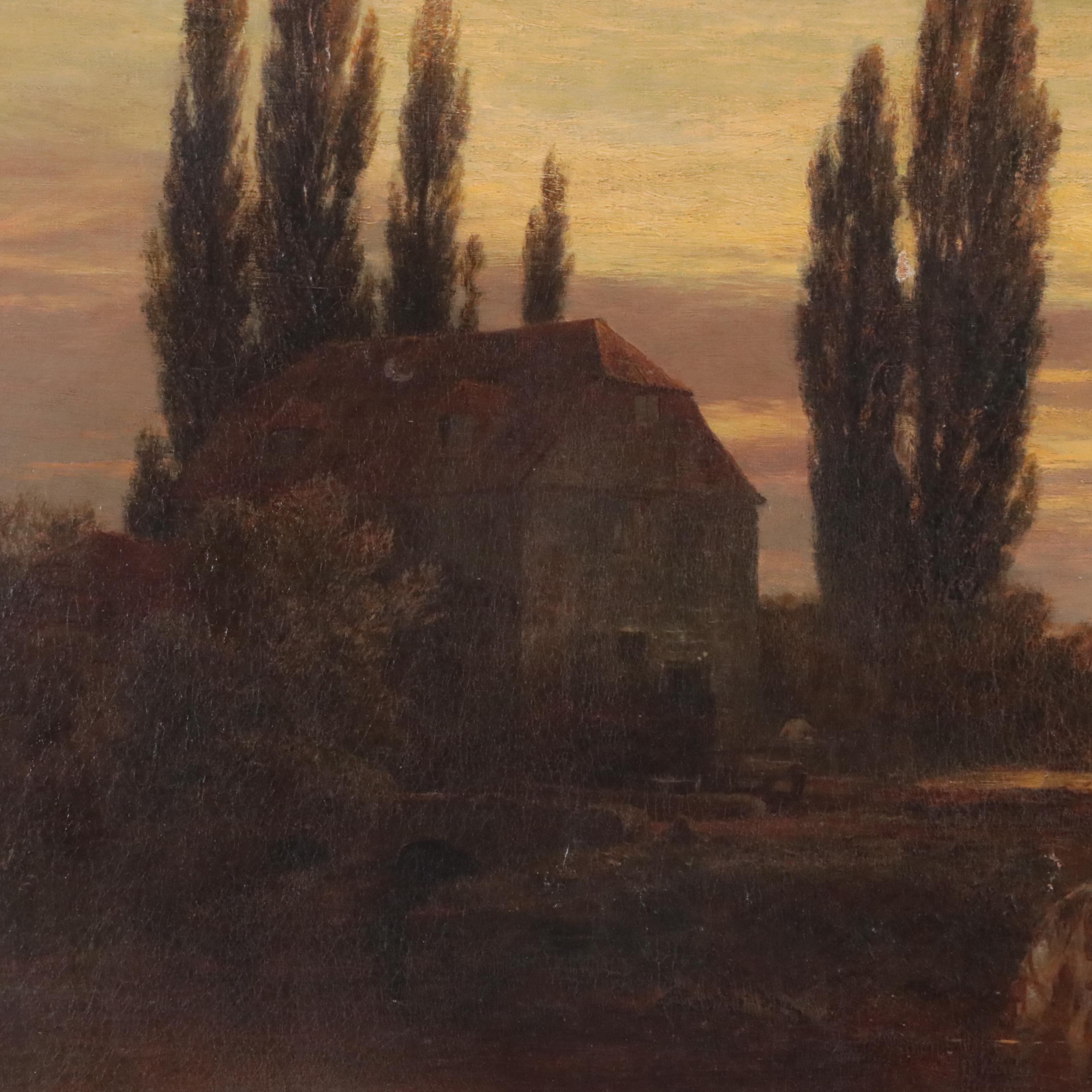 George Manson Oil Painting "Mill Landscape," 1874 | EBTH