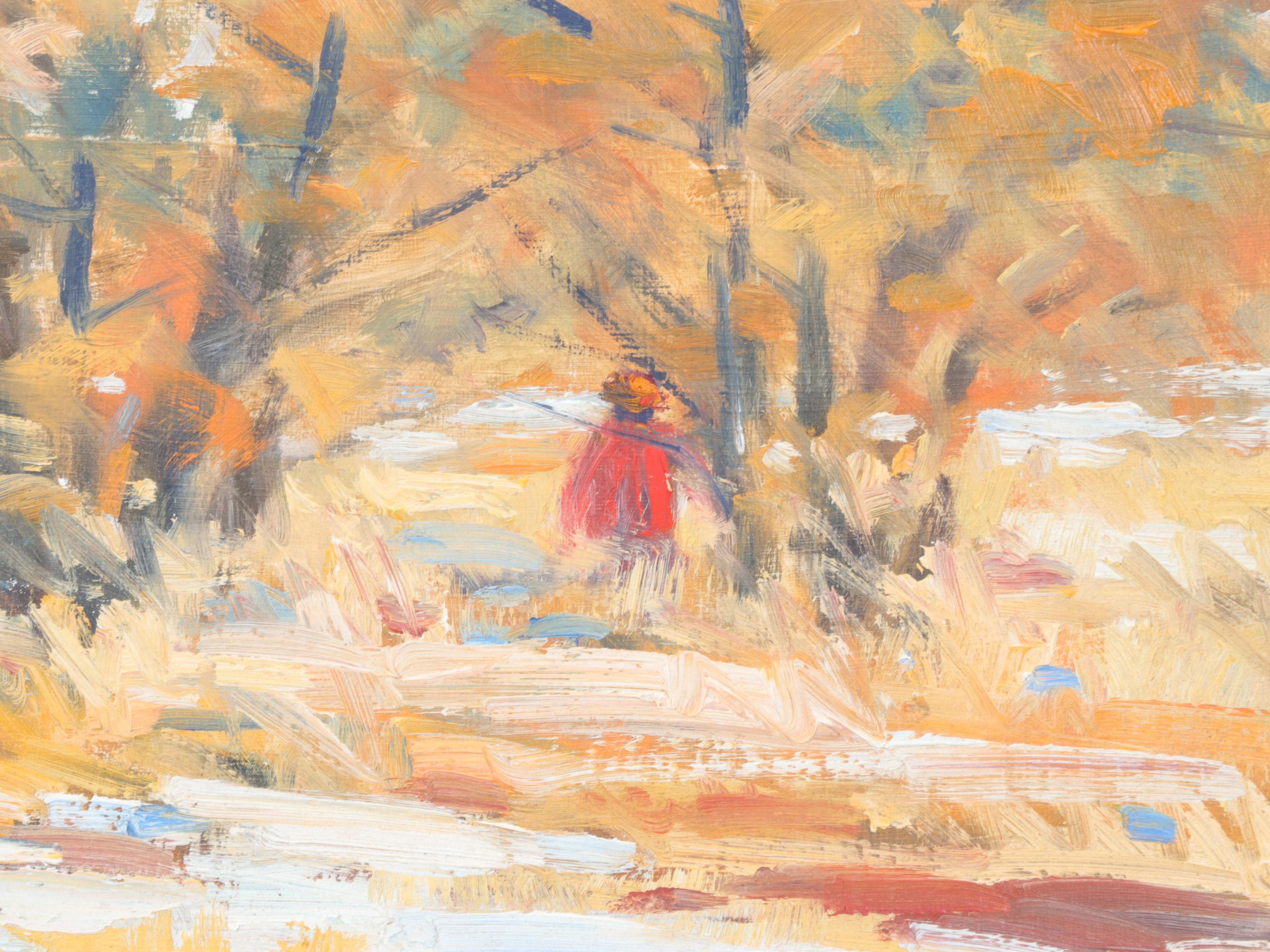 Bob Ragland Landscape Oil Painting Of Field In Winter, 1991 | EBTH