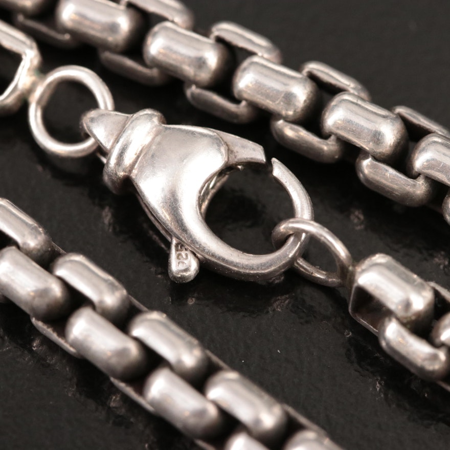 David Yurman Sterling Box Chain Necklace | EBTH David Yurman Sterling Box Chain Necklace | EBTH