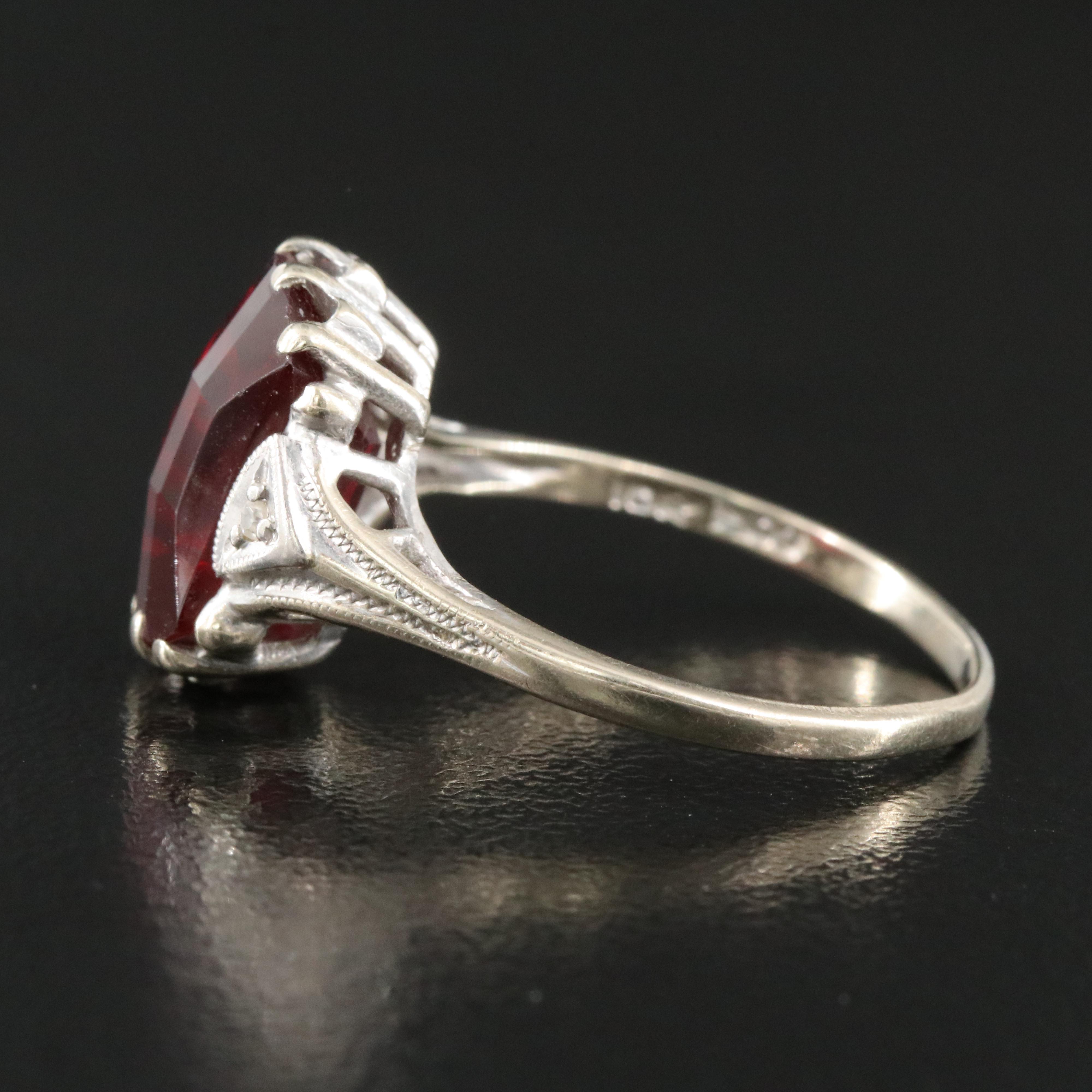 Vintage 10K Ruby and Diamond Ring | EBTH