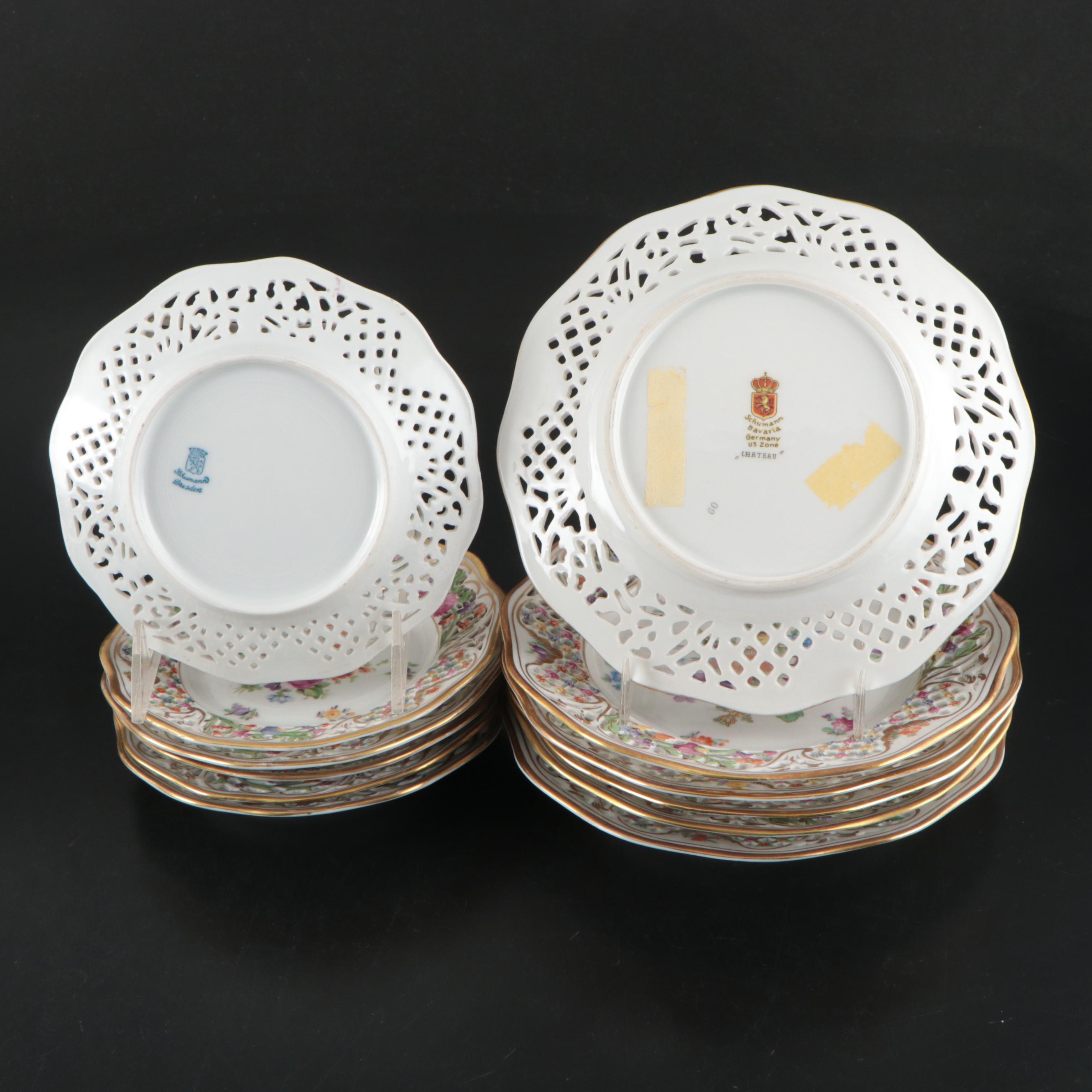 Schumann "Chateau" Porcelain Plates, Mid-20th Century | EBTH