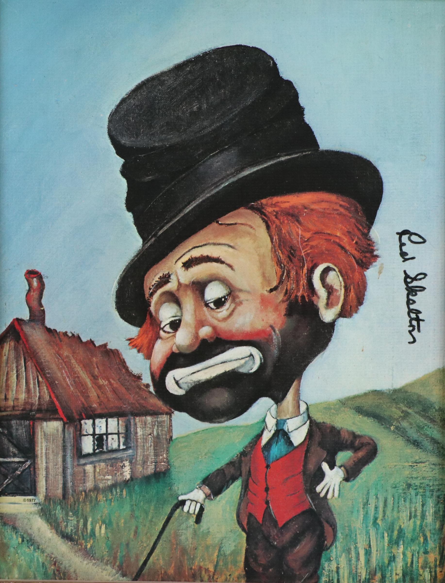 Red Skelton Offset Lithograph of Clown Hobo "Freddie's Shack" | EBTH
