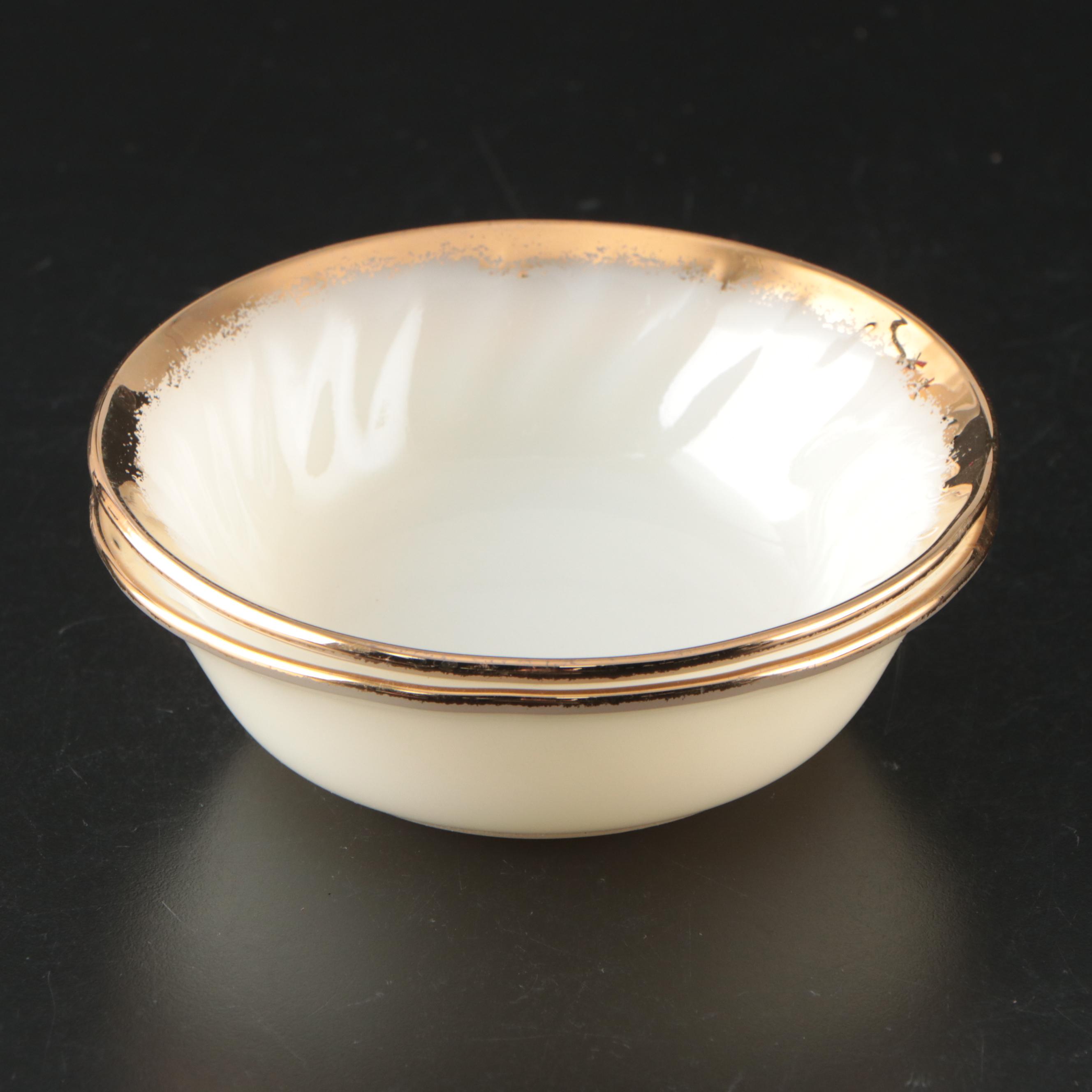 Anchor Hocking "Golden Shell" Glass Dinnerware with More Gilt Tableware ...