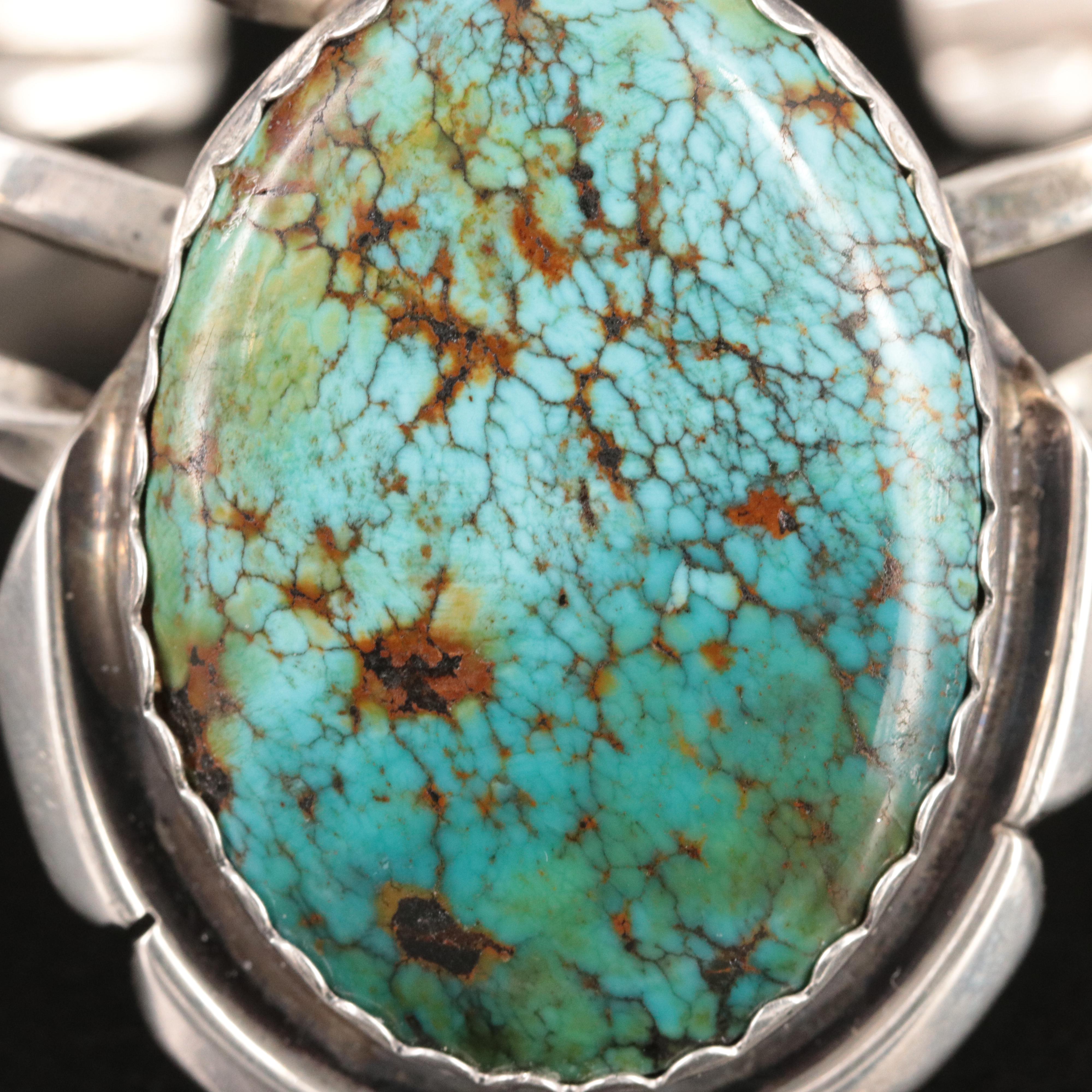 Southwestern Style Sterling Turquoise Cuff | Everything But The House