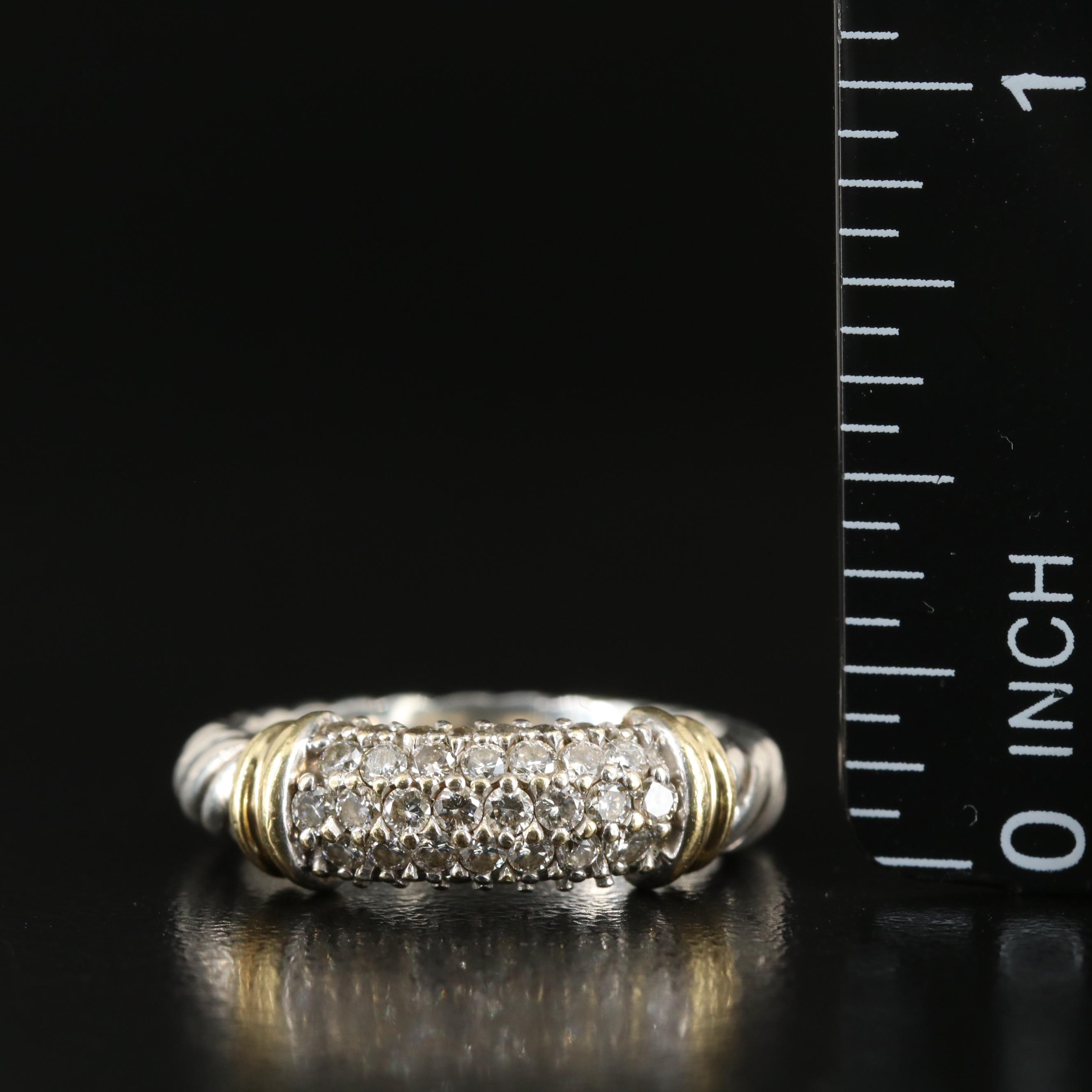 David Yurman "Metro" Sterling and 18K Pavé Diamond Band | Everything ...
