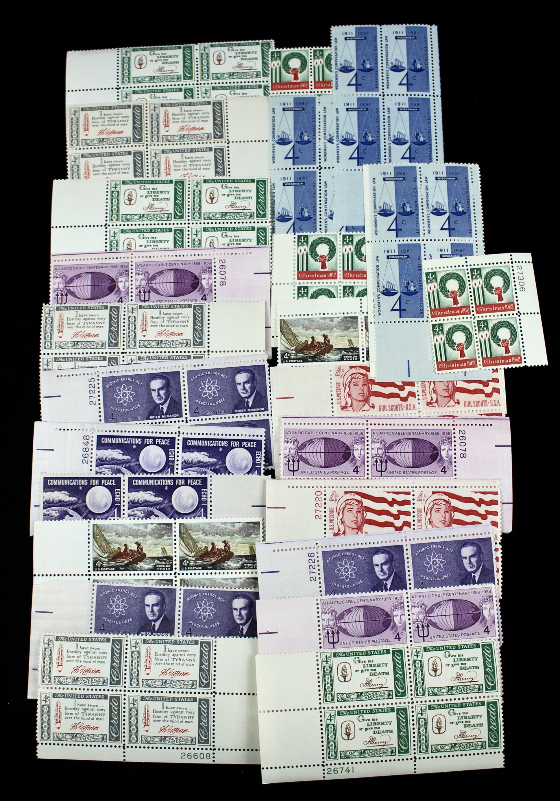 750 4-Cent U.S. Postage Stamp Plate Blocks, 1950s to 1960s | EBTH