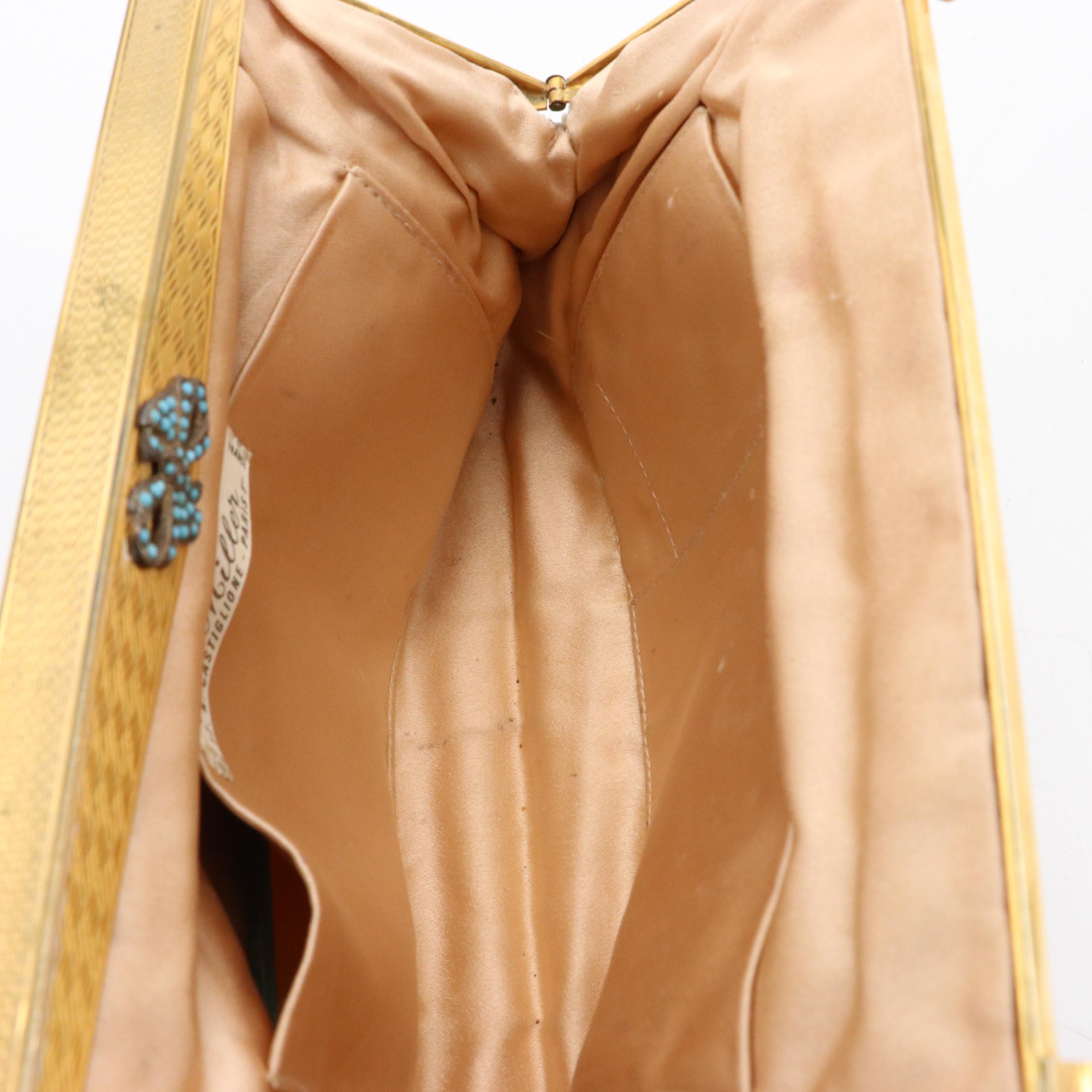 Léo Miller French Beaded Purse and French Beaded Purse with Porcelain ...