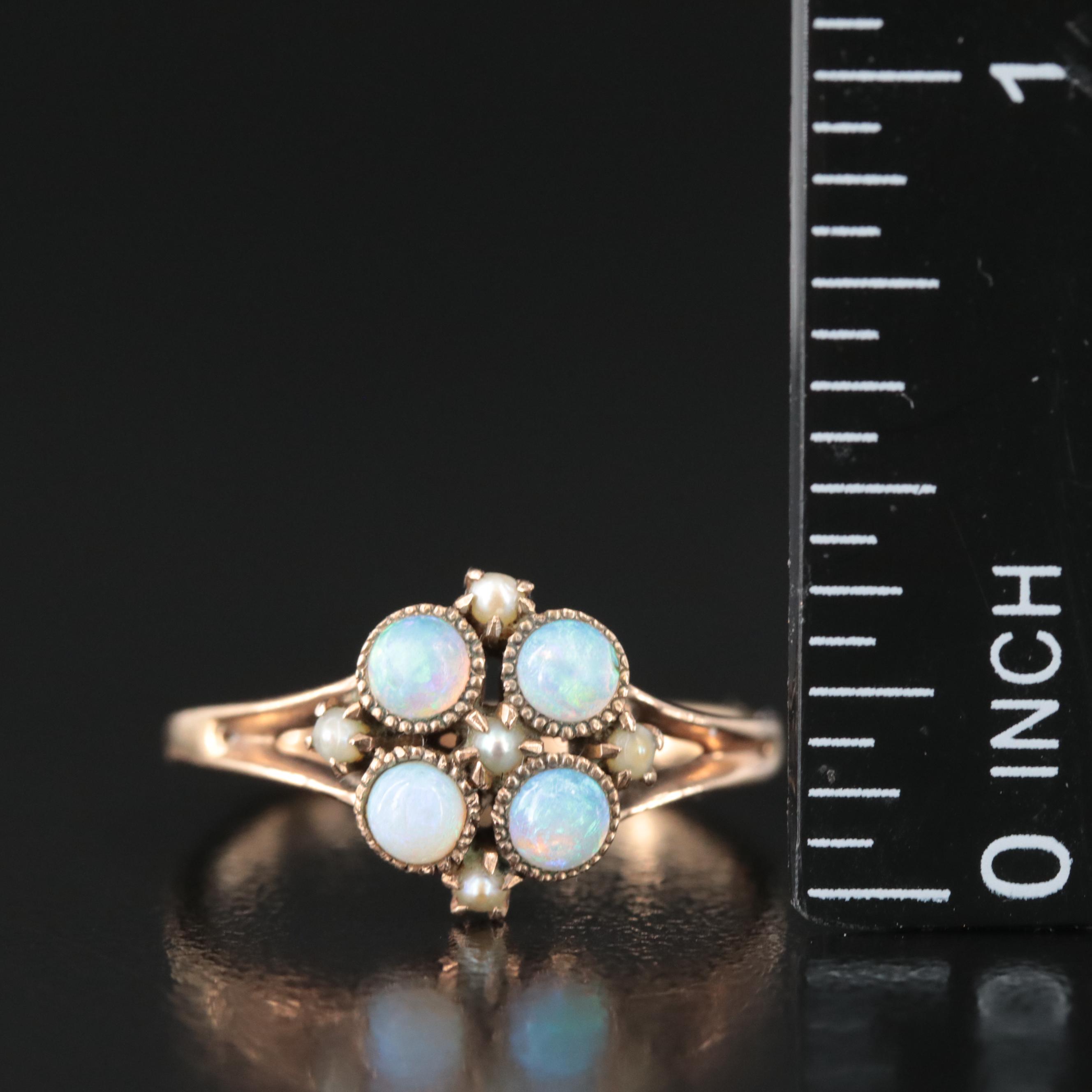 10K Opal and Seed Pearl Ring | EBTH