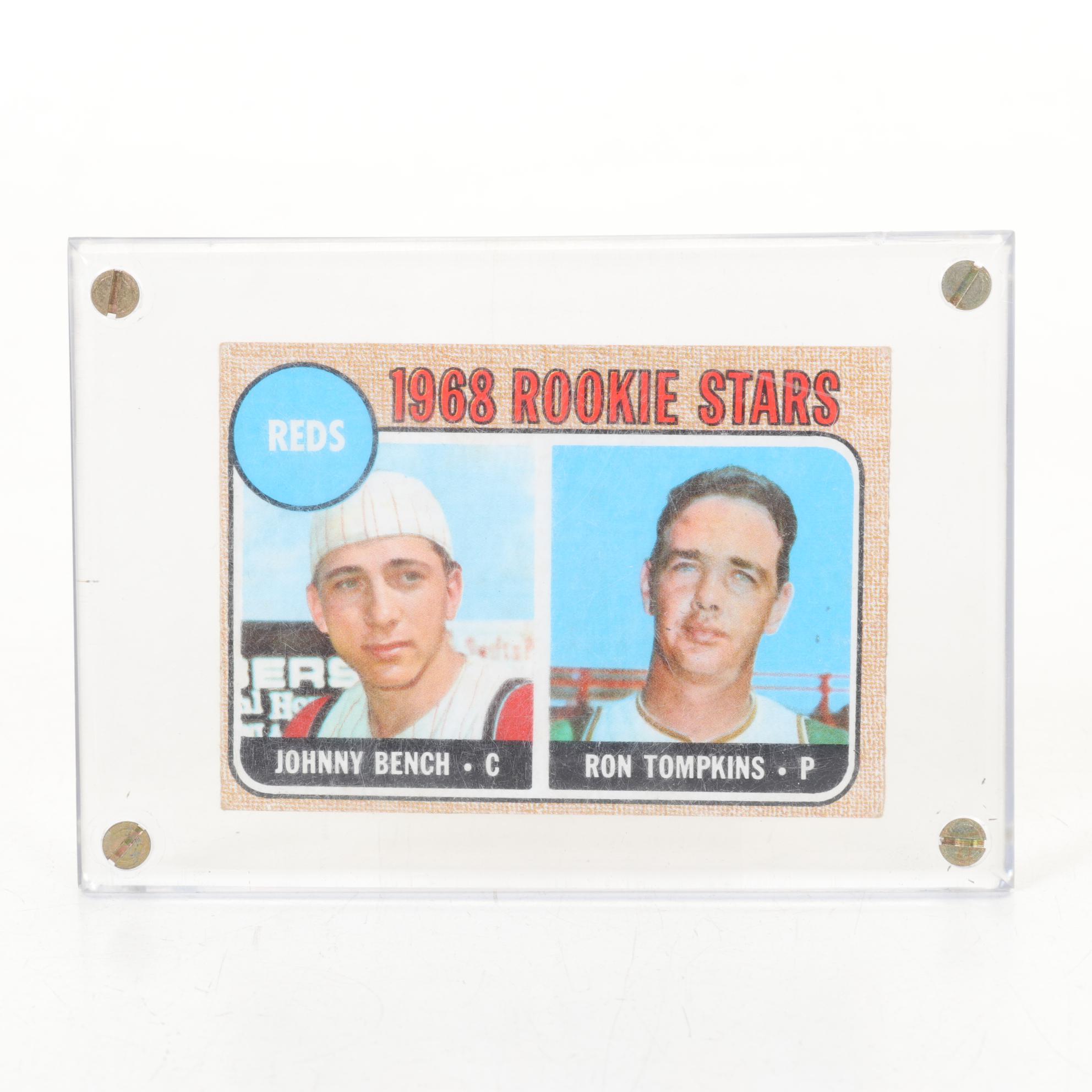 1968 Topps #247 Rookie Stars Johnny Bench and Ron Tompkins Baseball ...