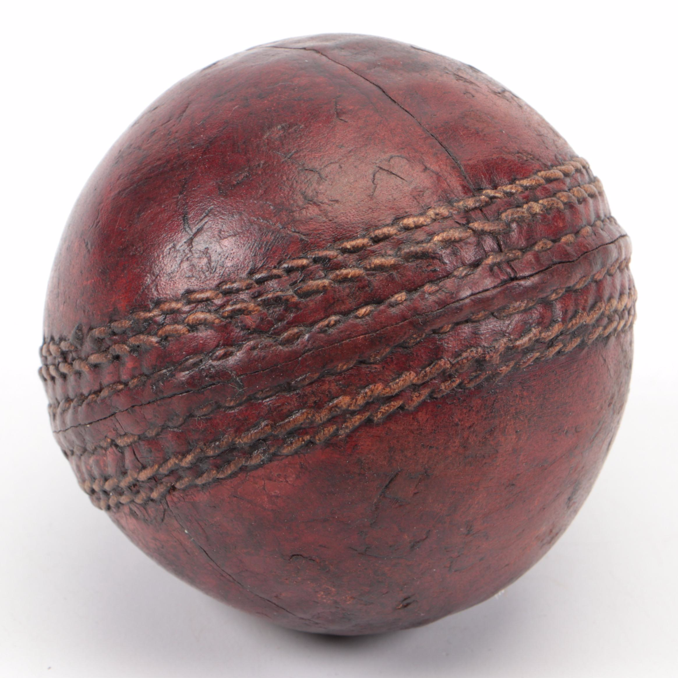 Six Seam Stitched Leather Cricket Ball, Late 19th/ Early 20th Century ...