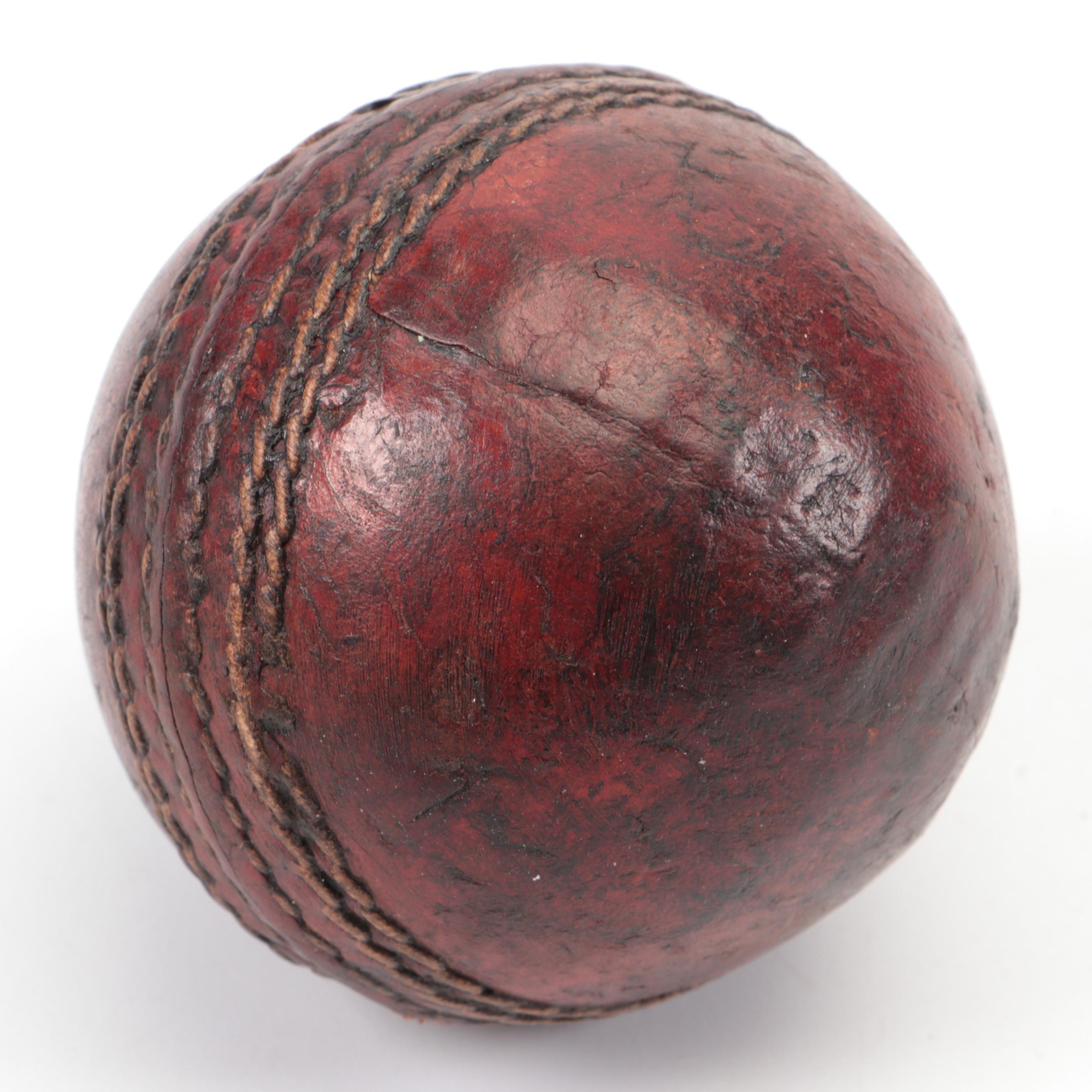 Six Seam Stitched Leather Cricket Ball, Late 19th/ Early 20th Century ...