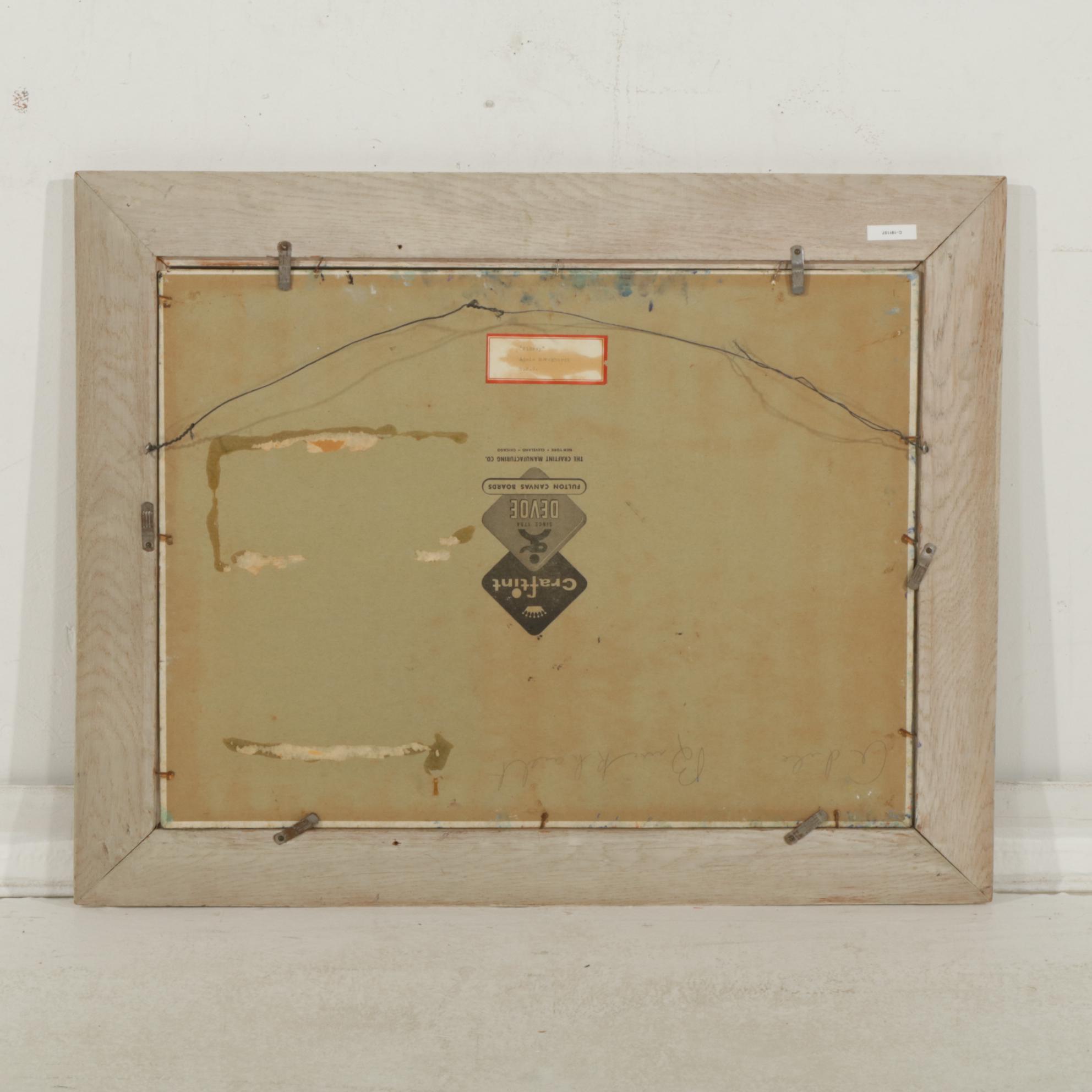 Adele Burckhardt Abstract Landscape Oil Painting "Midway," 1956 ...