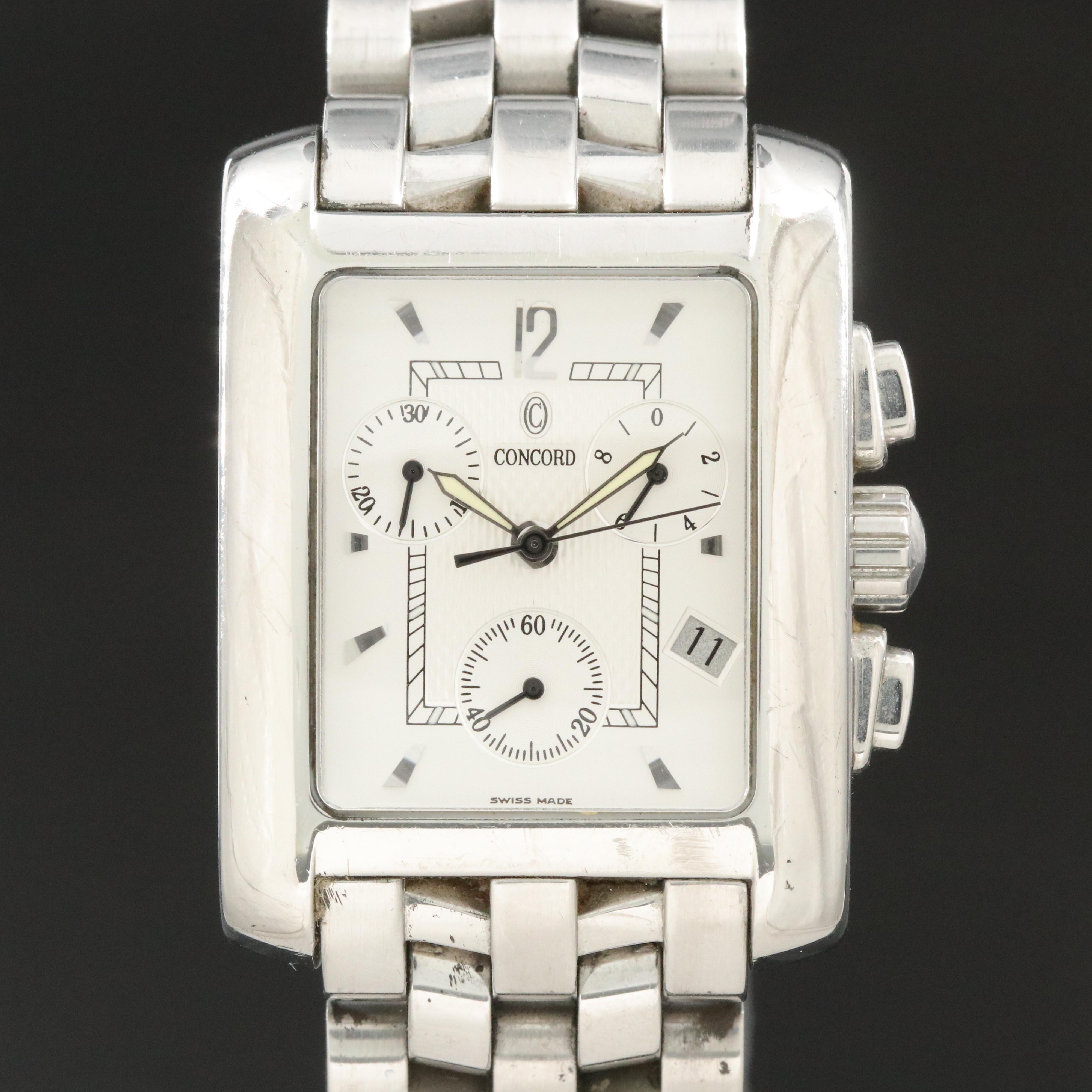Concord Sportivo Chronograph 30MM Steel Quartz Wristwatch | Everything ...