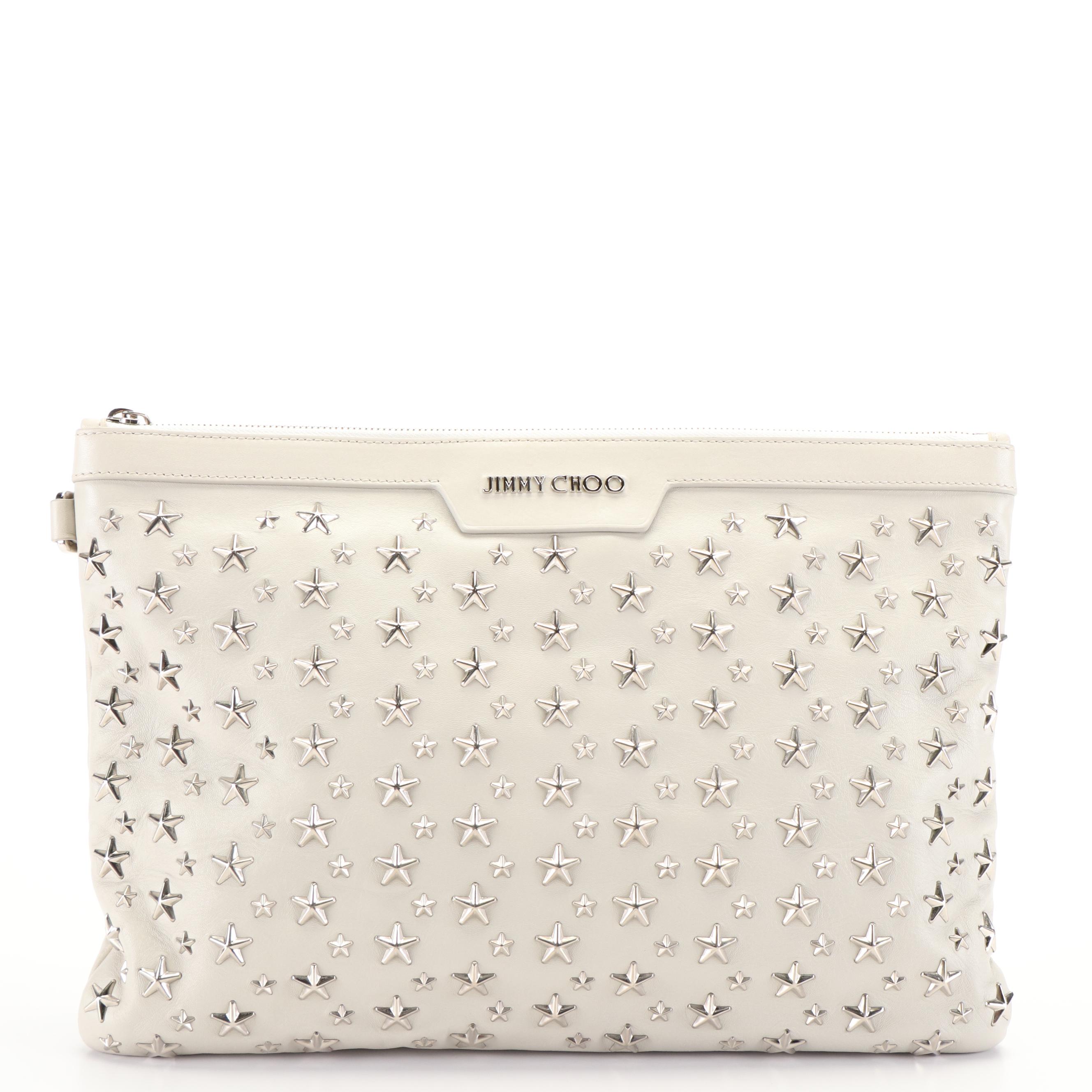 Jimmy Choo Star Studded Leather Clutch Bag | EBTH