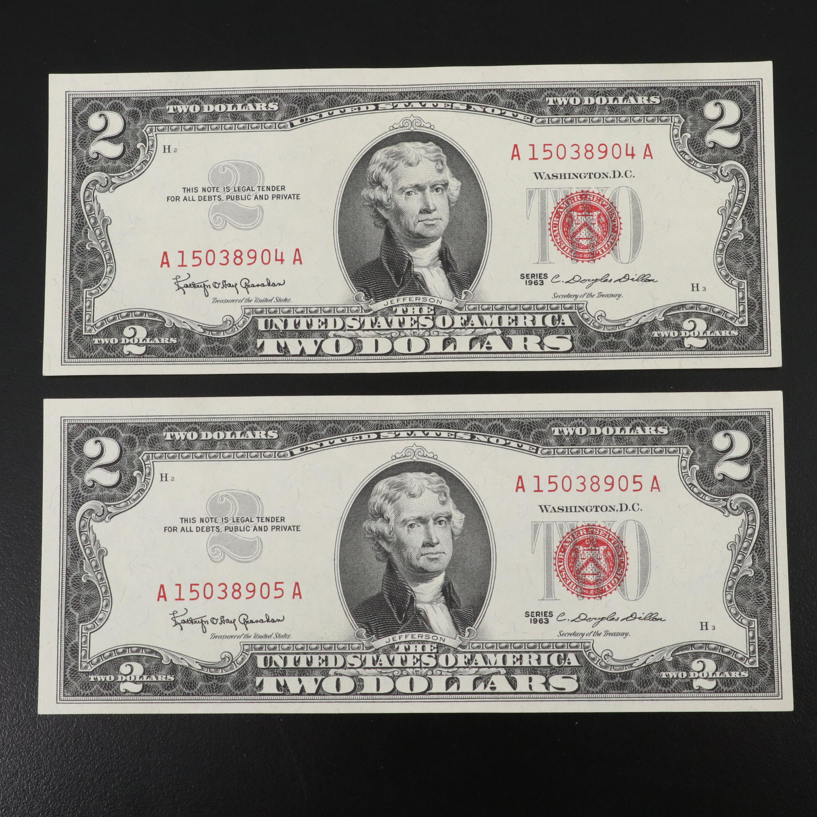 Collection of Twenty-three U.S. Silver Certificates and Two Dollar ...