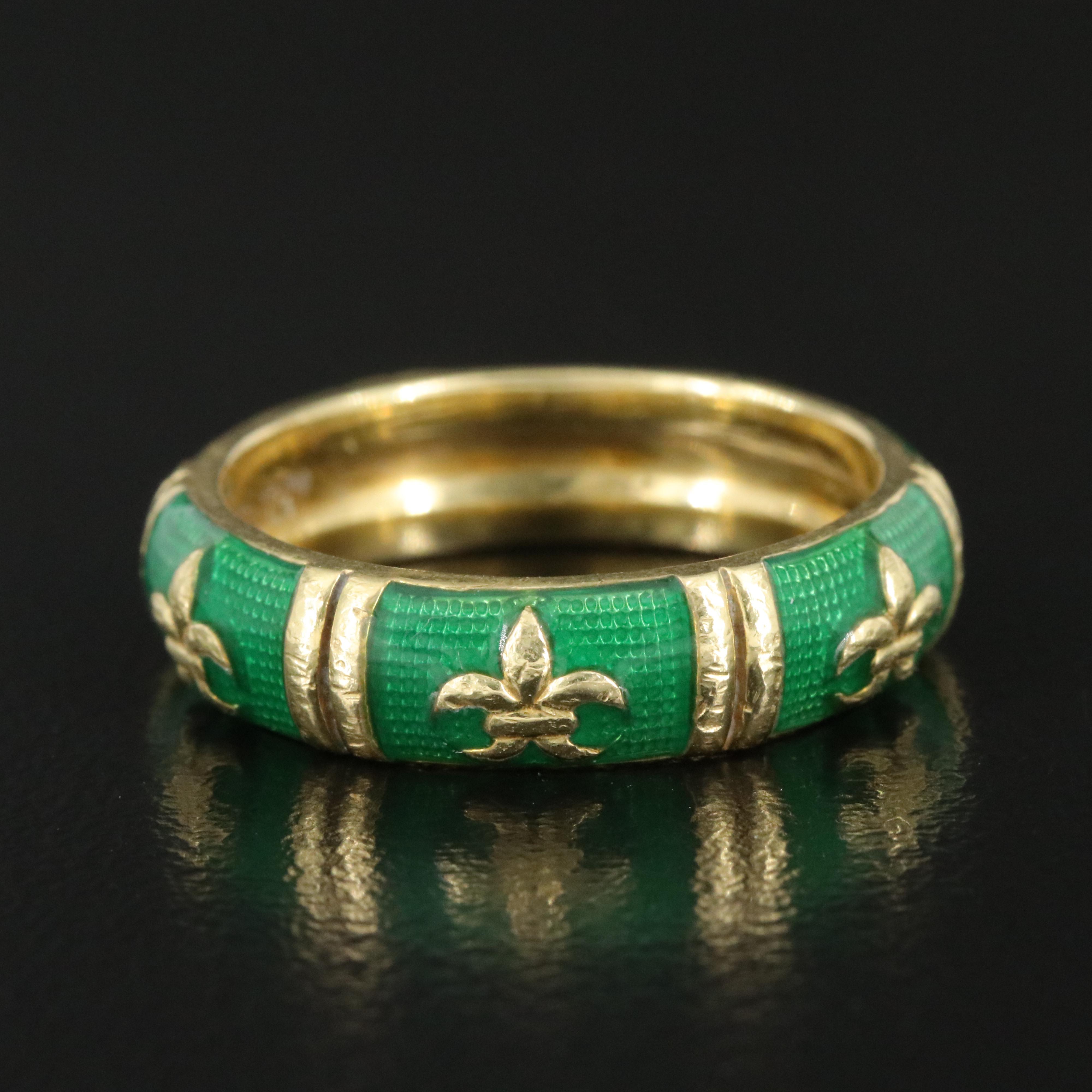 14K Enamel Fleur-de-Lis Band | Everything But The House