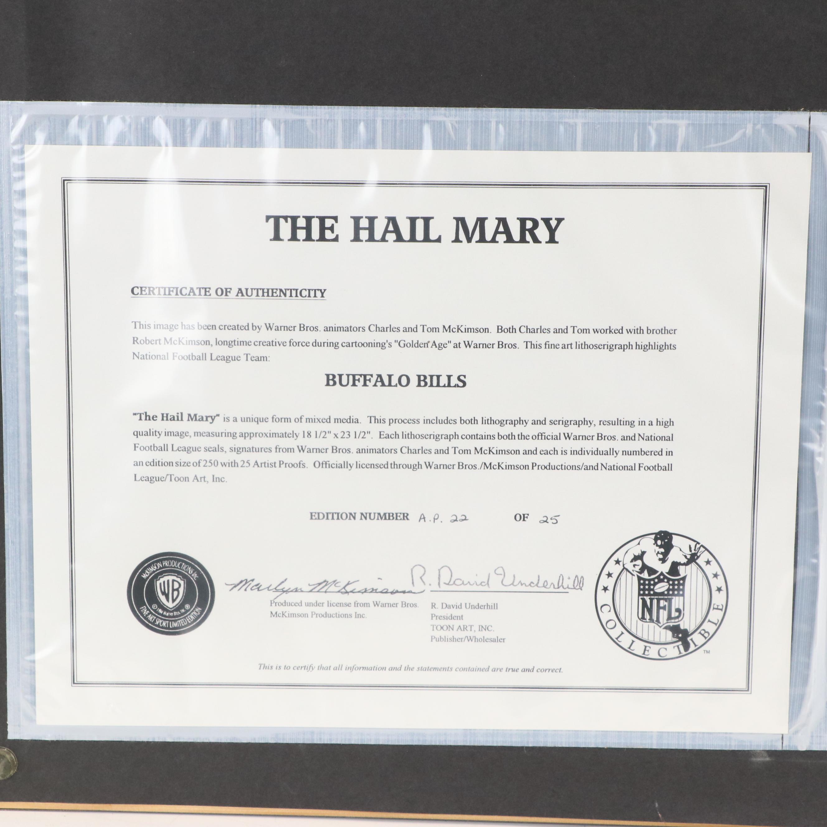 Tom and Charles McKimson Buffalo Bills Seriolithograph "Hail Mary ...
