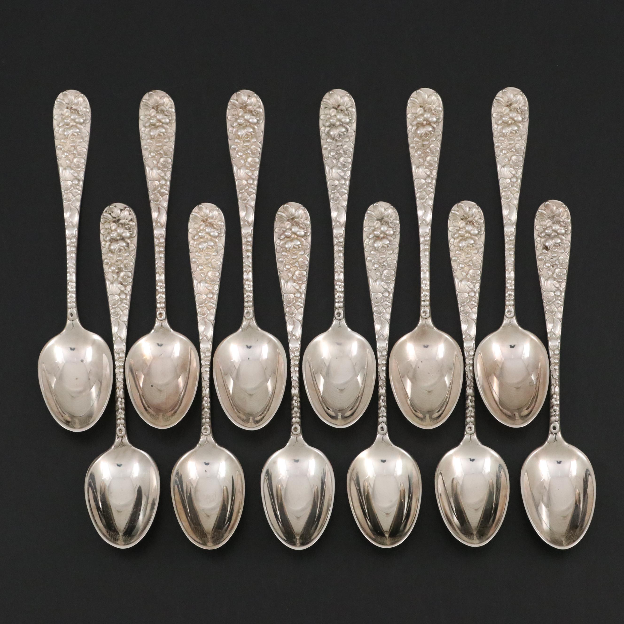 The Stieff Company "Stieff Rose" Sterling Silver Demitasse Spoons, 20th ...