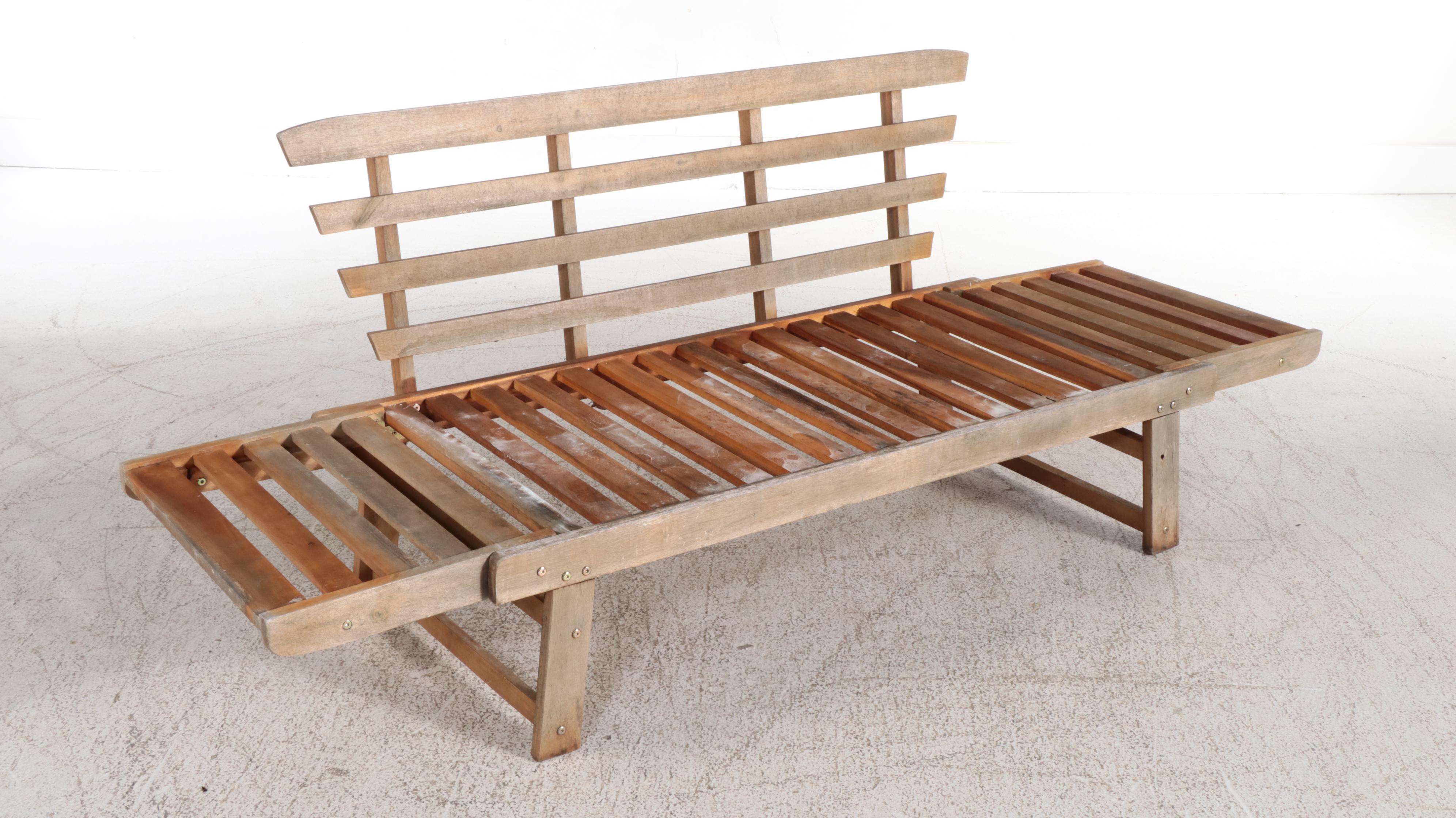 Vida XL Teak Expandable Patio Love Seat | Everything But The House