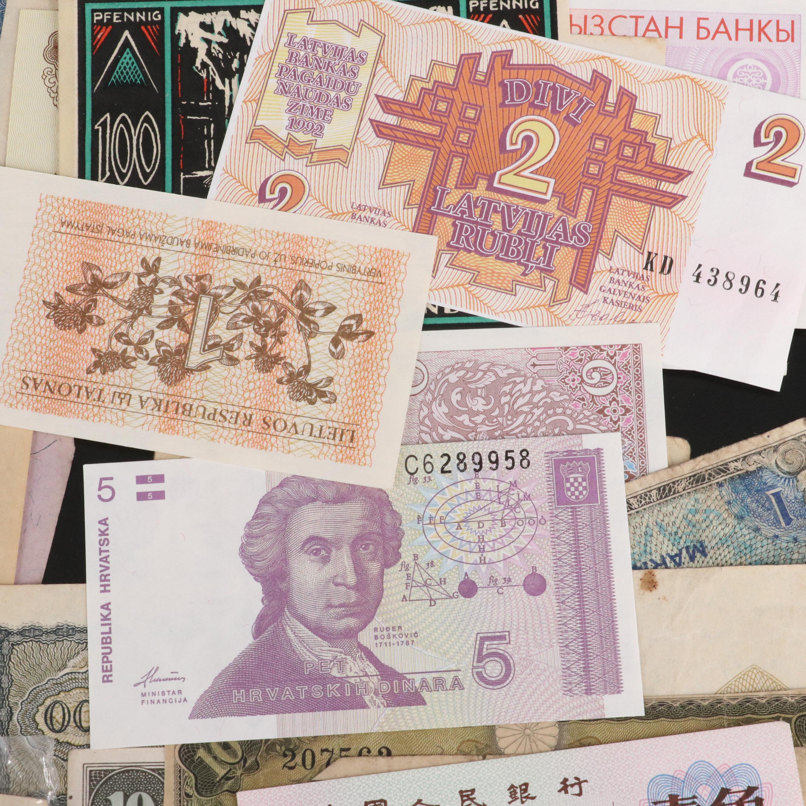 Ninety-Two Foreign Banknotes | EBTH
