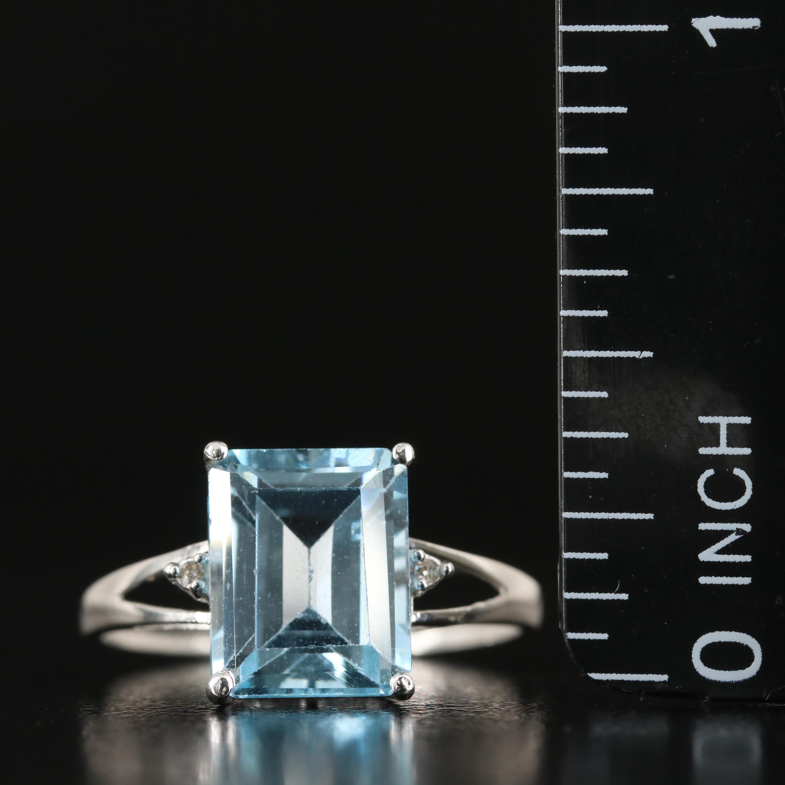 10K Sky Blue Topaz and Diamond Ring | EBTH