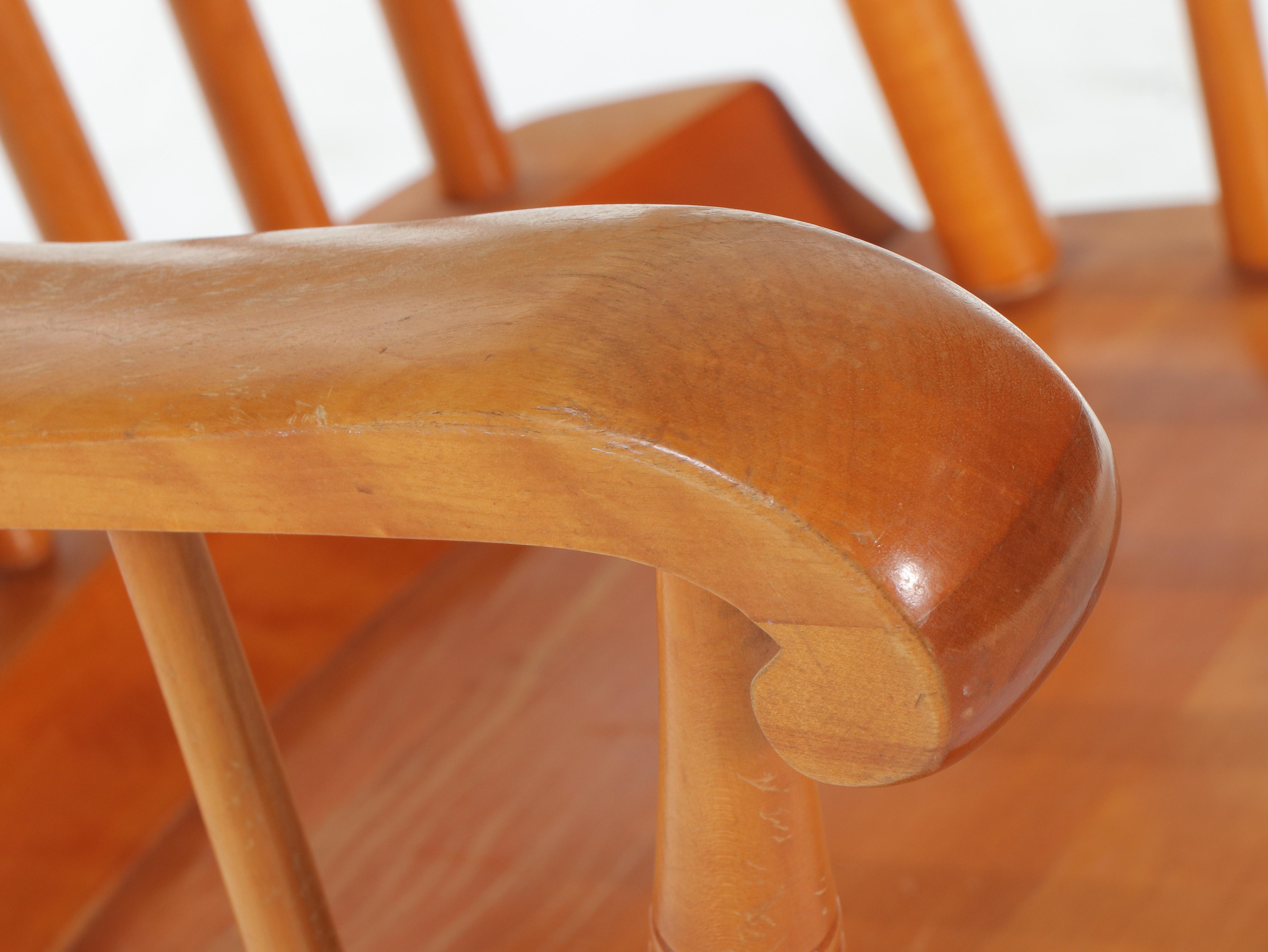 S, Bent & Bros Colonial Style Maple Spindle Back Rocking Chair ...