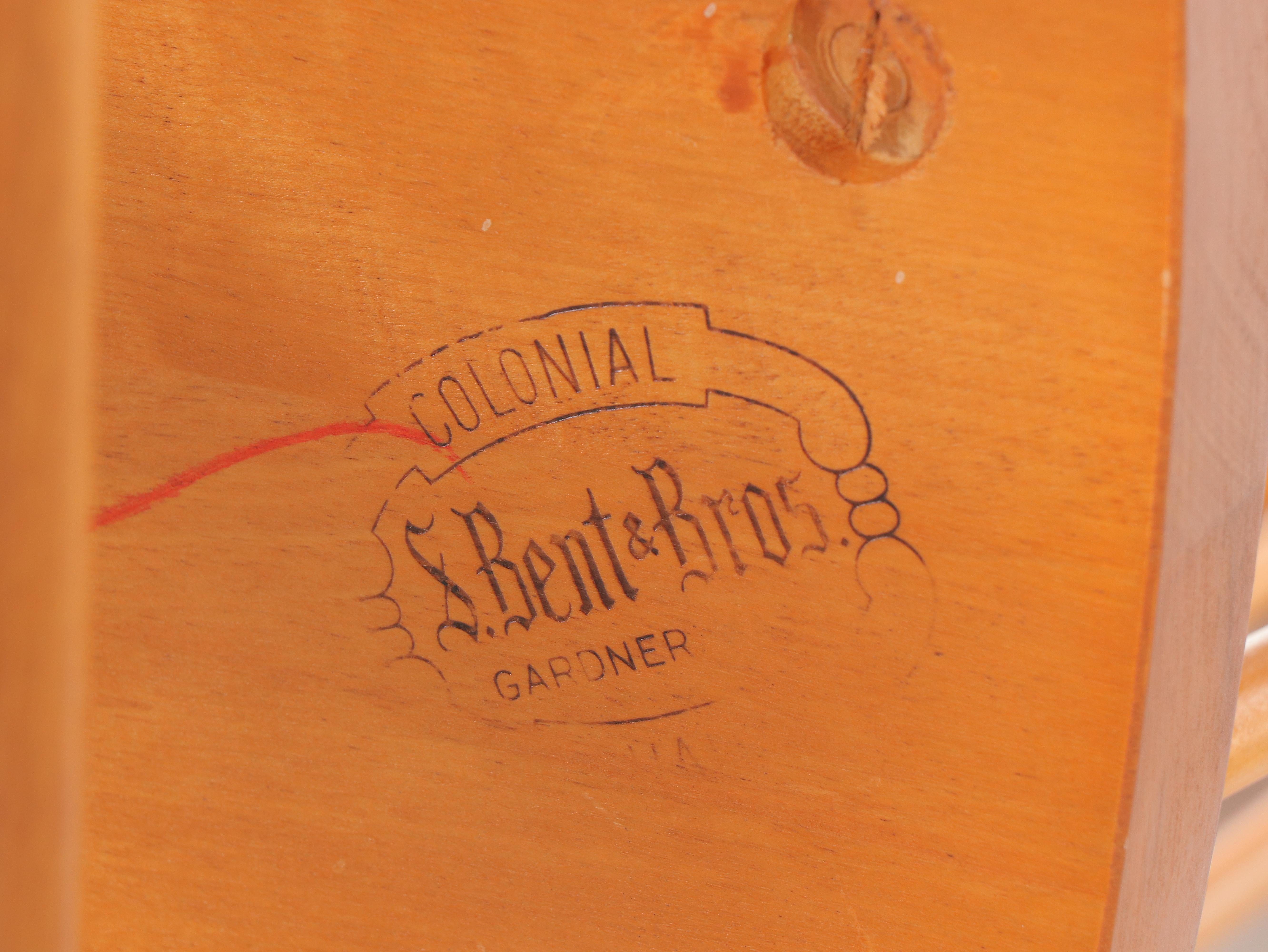 S, Bent & Bros Colonial Style Maple Spindle Back Rocking Chair ...