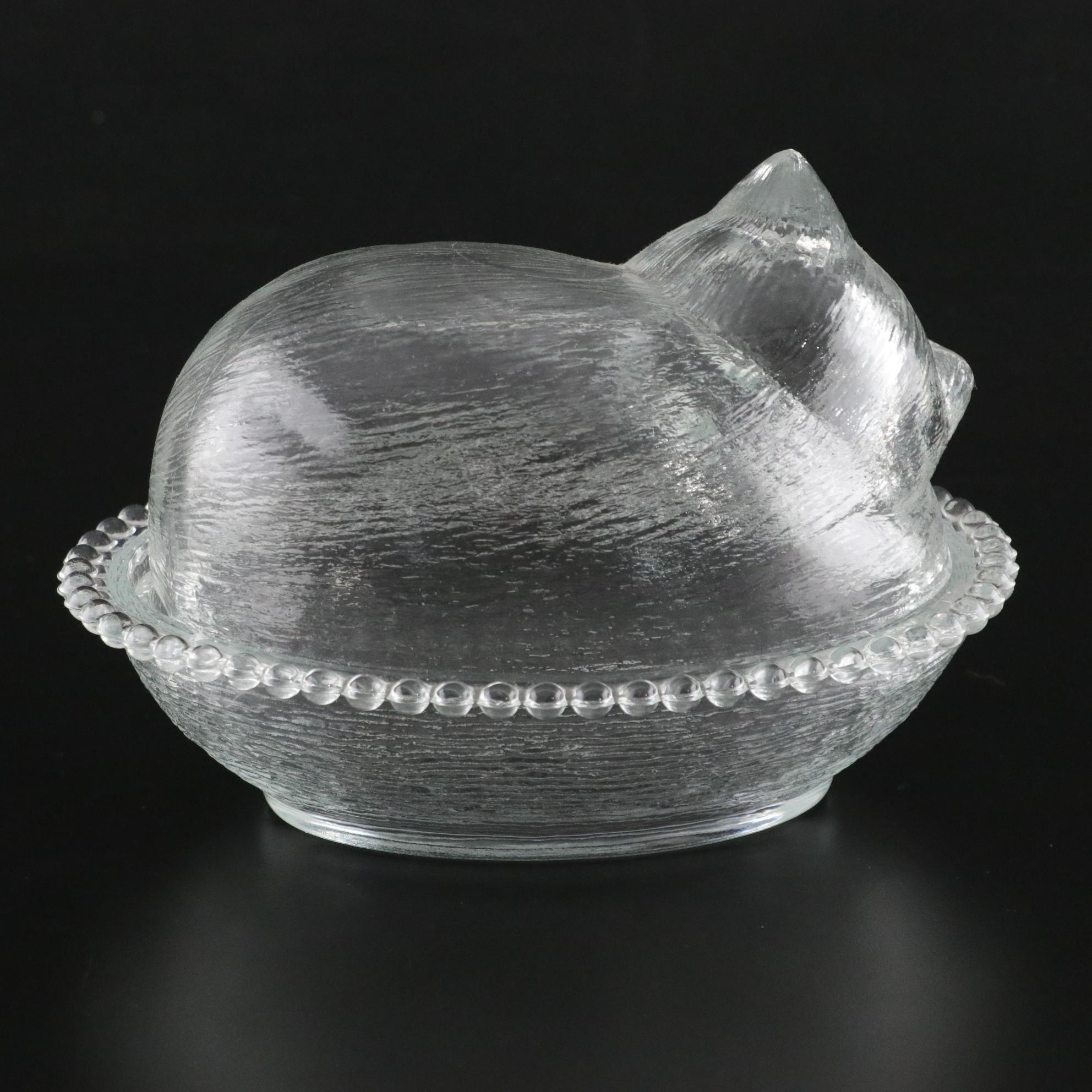 Indiana Glass Cat-on-Basket Box | Everything But The House