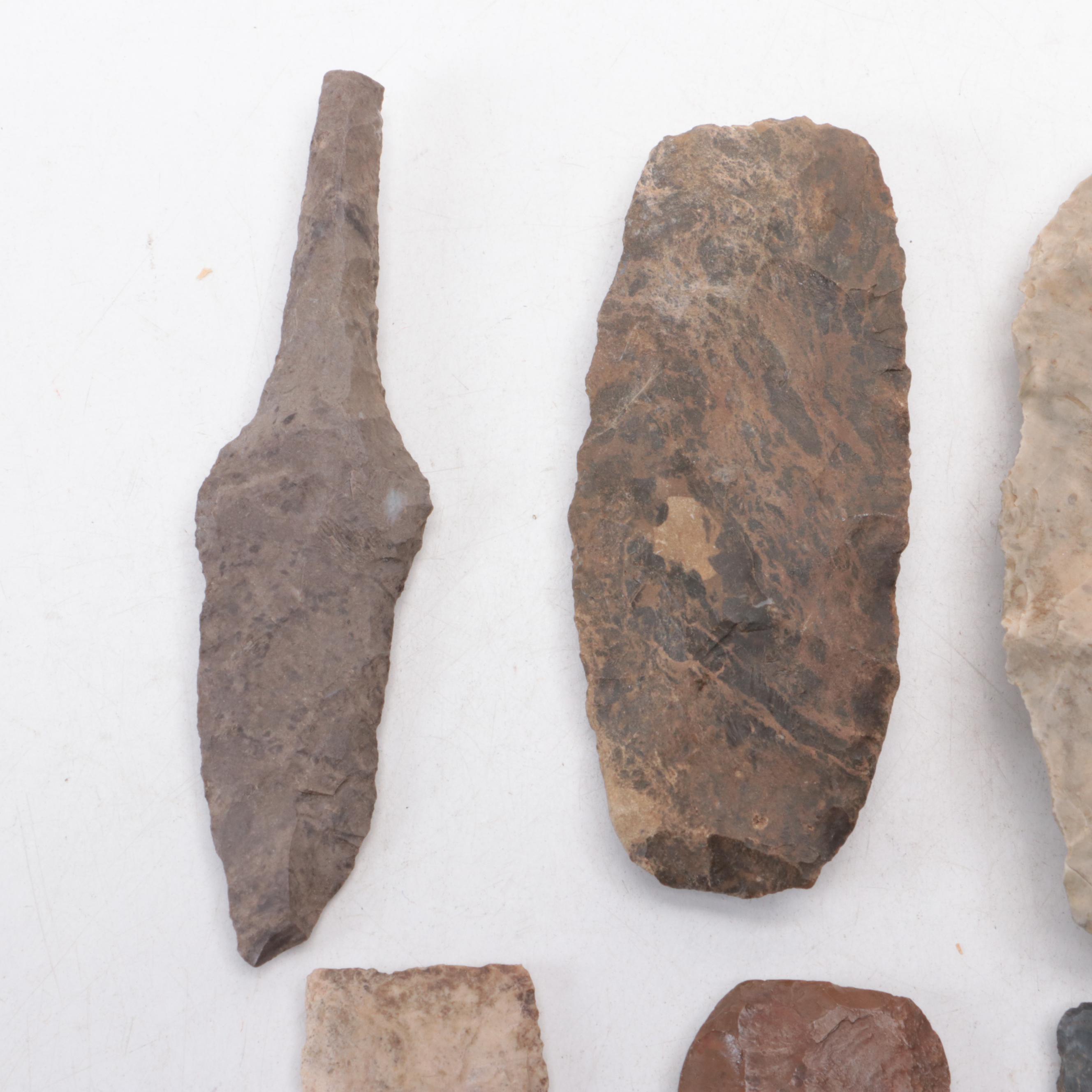 Large Group of Lithic Stone Points and Blades | Everything But The House