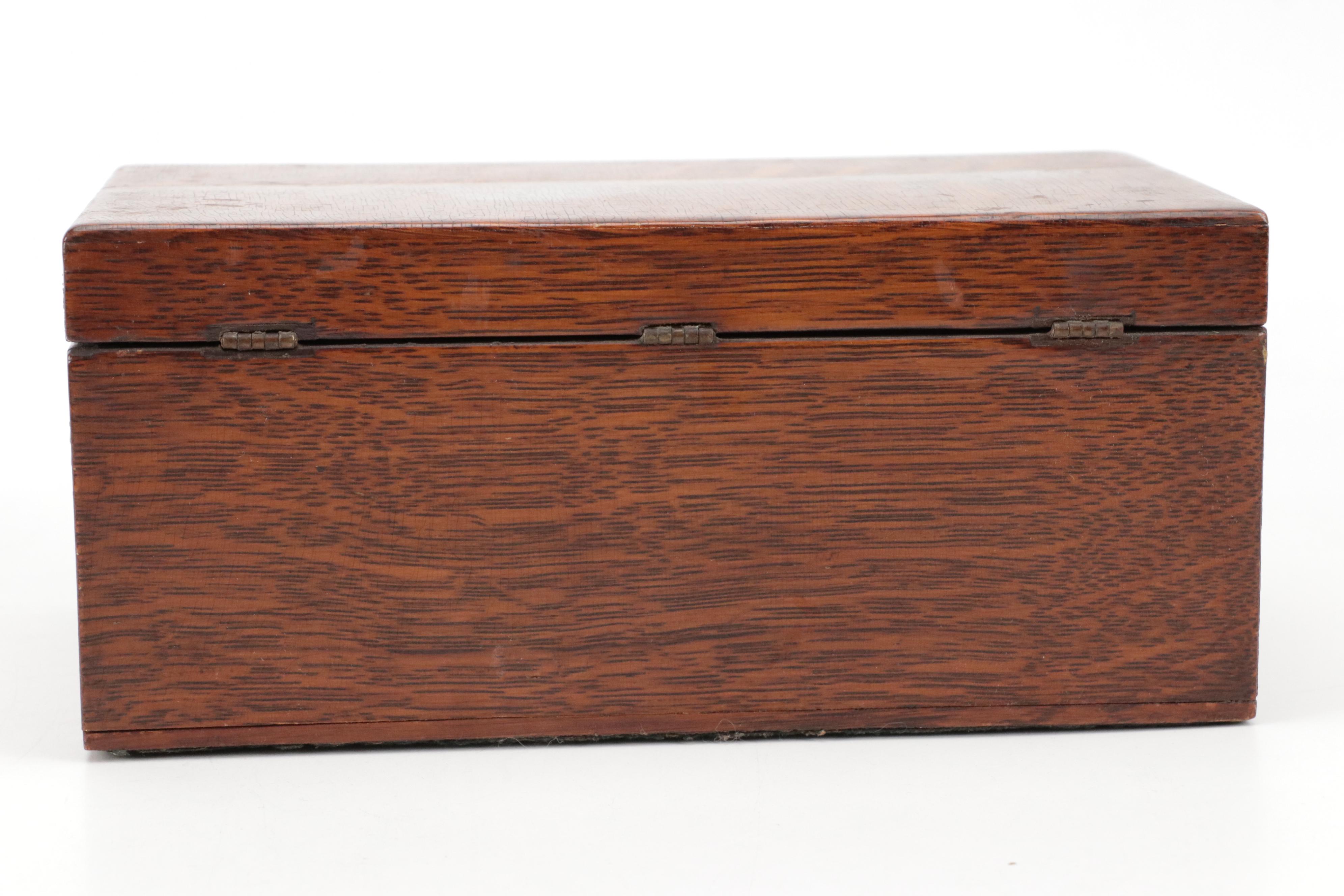 Finished Wood Box with Leather Shoes and More | Everything But The House