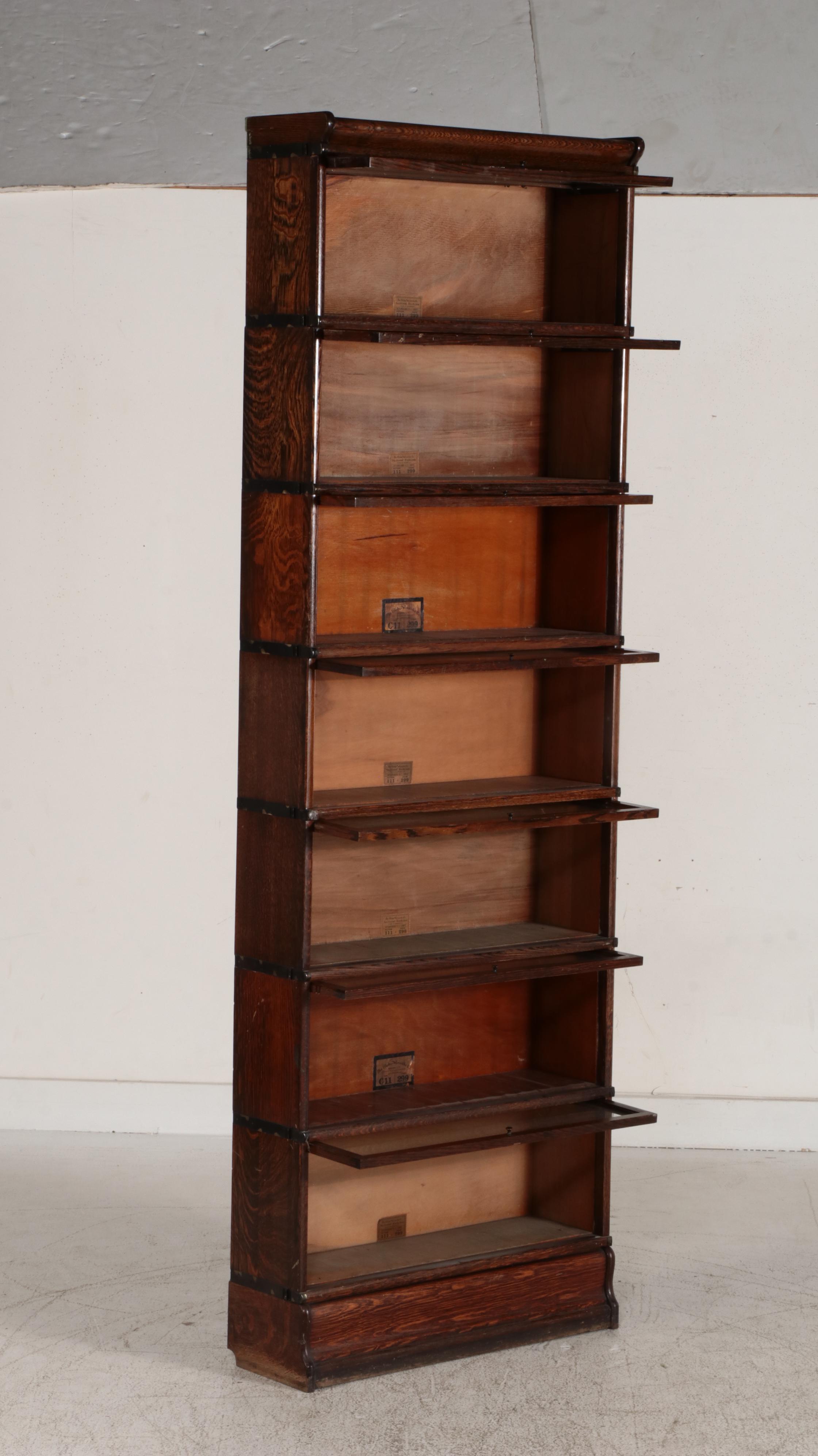 Globe-Wernicke Oak Seven-Stack Barrister's Bookcase, Early 20th Century ...