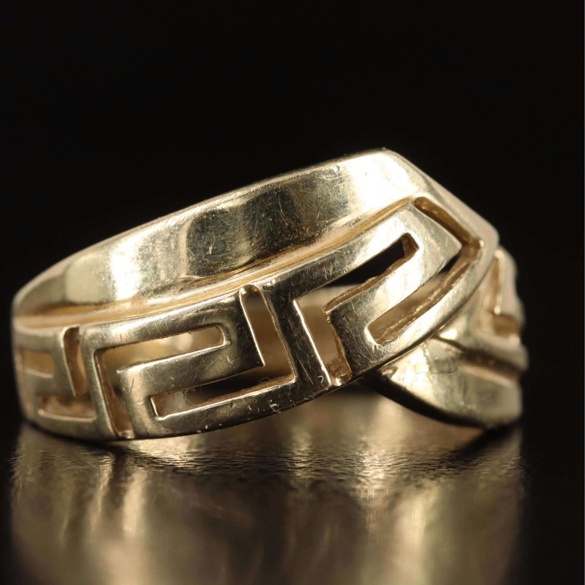 14K Greek Key Chevron Ring | Everything But The House