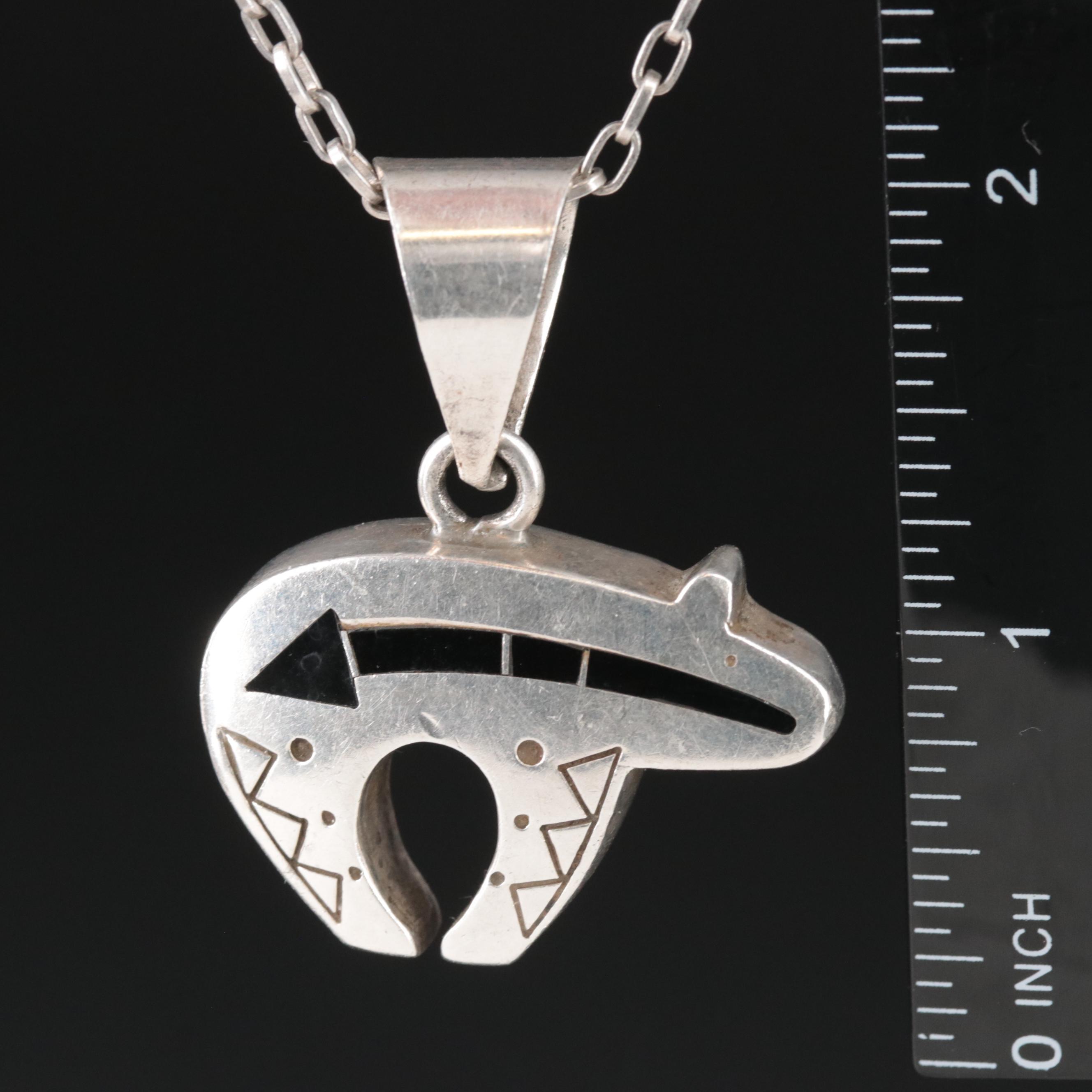 Knifewing Segura Chiricahua Apache Sterling Spirit Bear Necklace ...