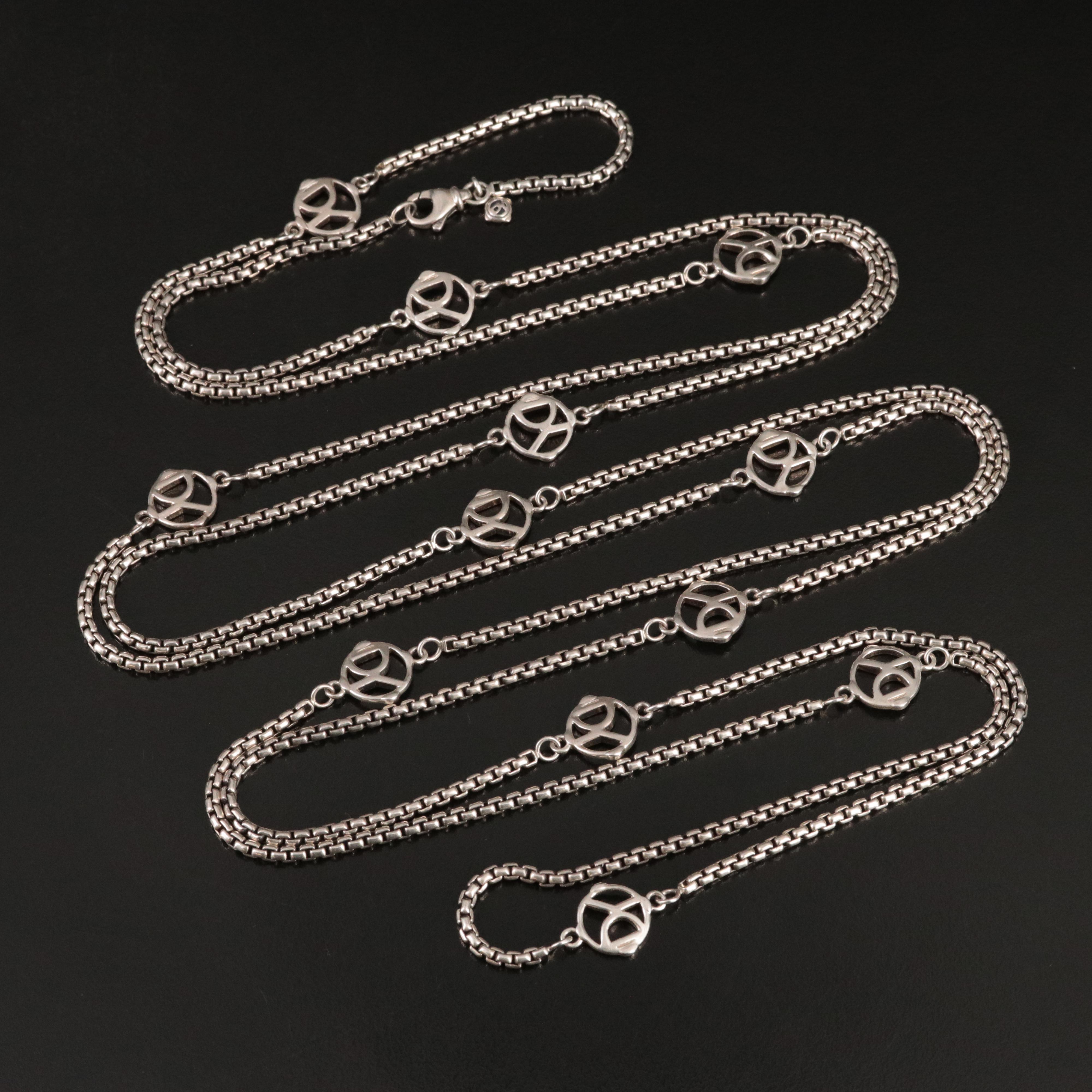 David Yurman Sterling DY Logo Long Station Necklace | EBTH