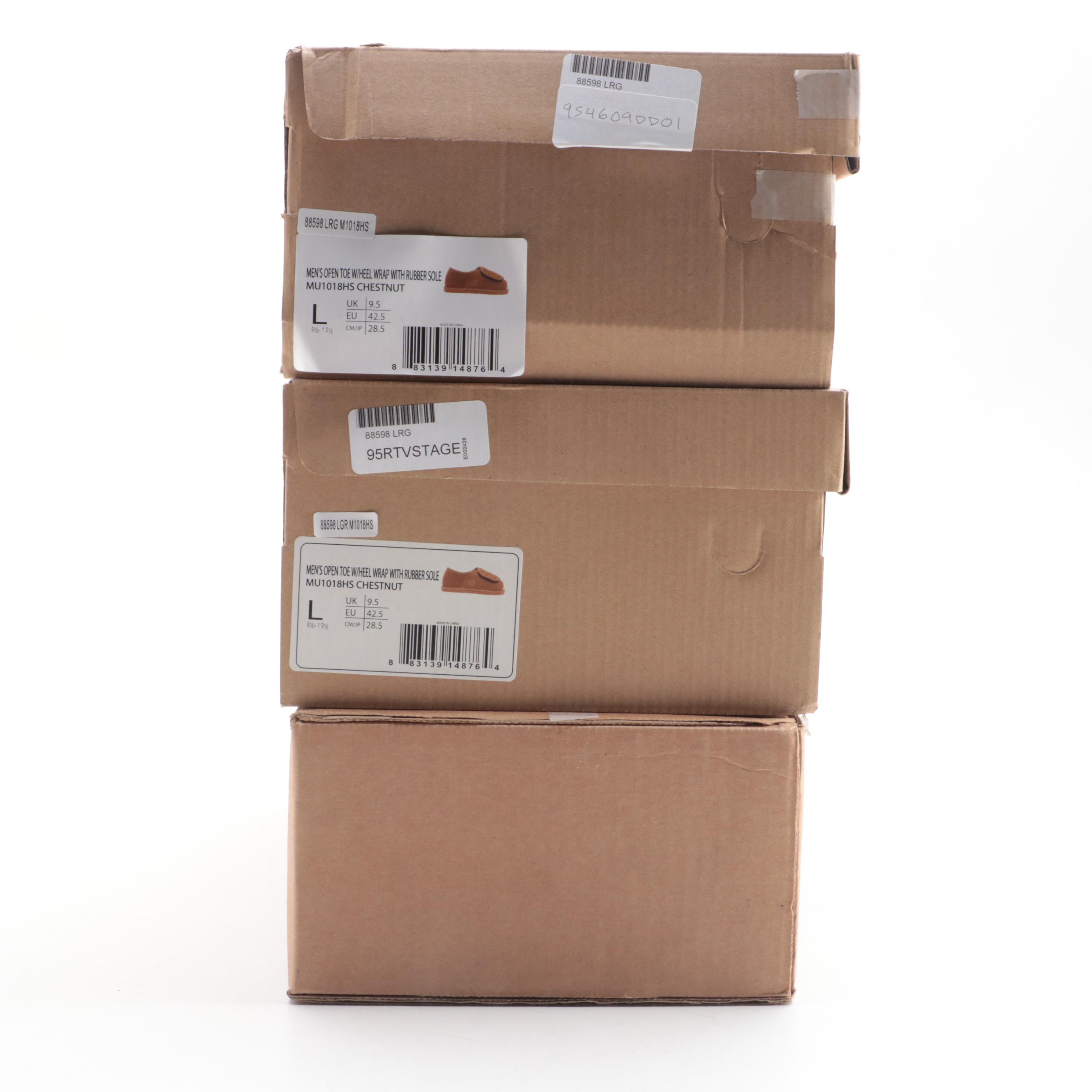 Men's Booties and Open Toe Adjustable Sippers in Suede and Sheepskin ...