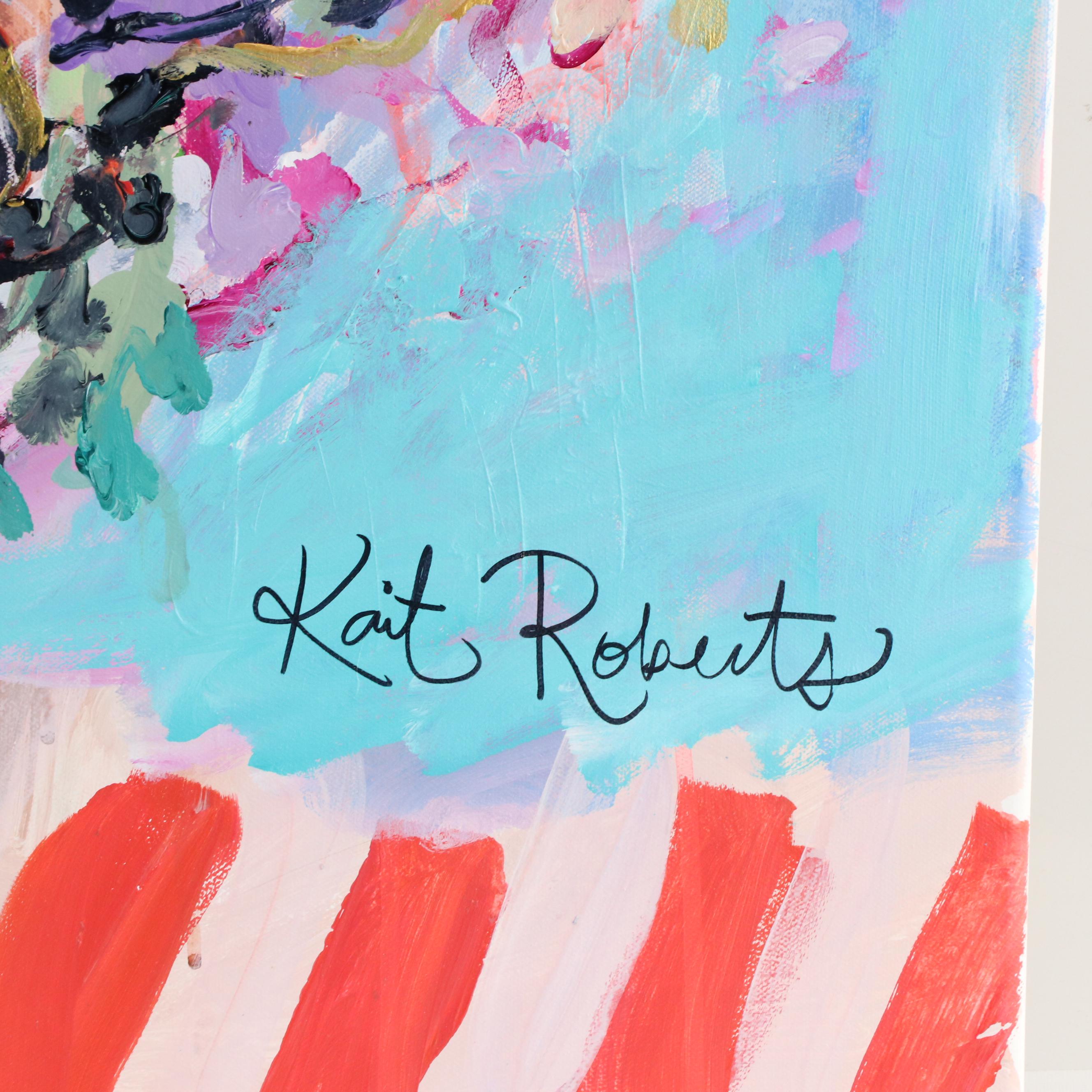 Kait Roberts Stylized Floral Still Life Acrylic Painting "Swimming in ...