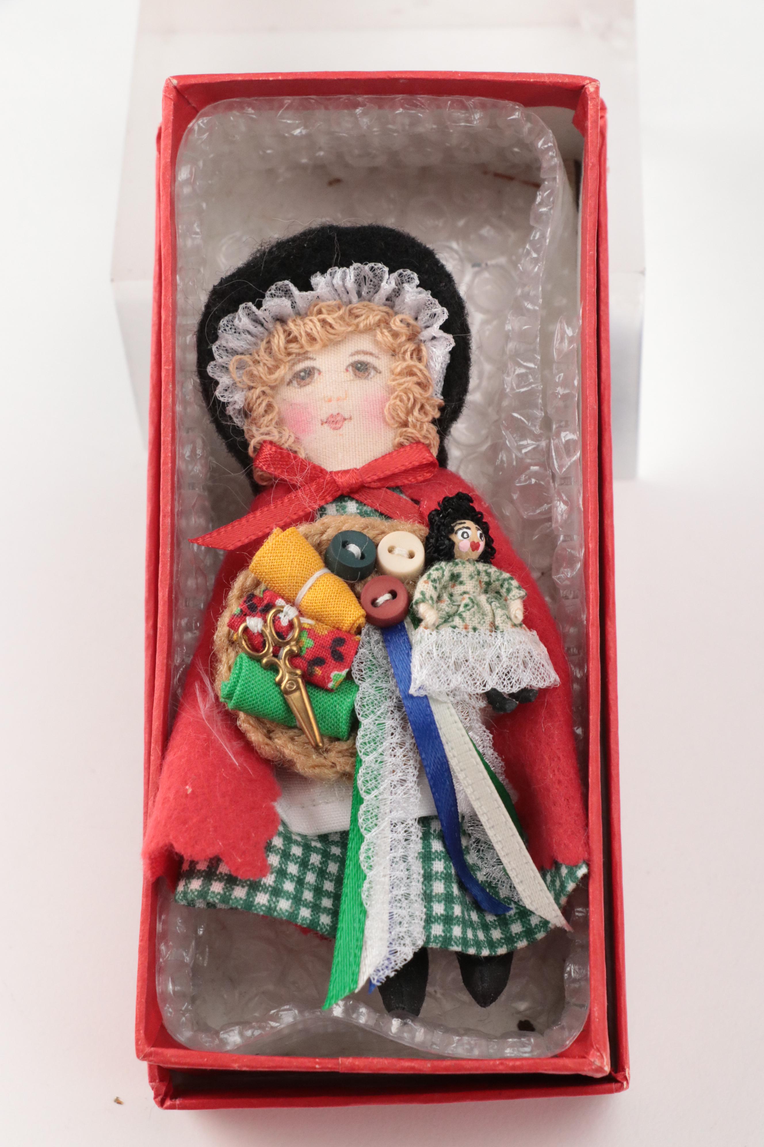 Susan Fosnot Hand-Painted Cloth Dolls with Other Dolls and Accessories ...