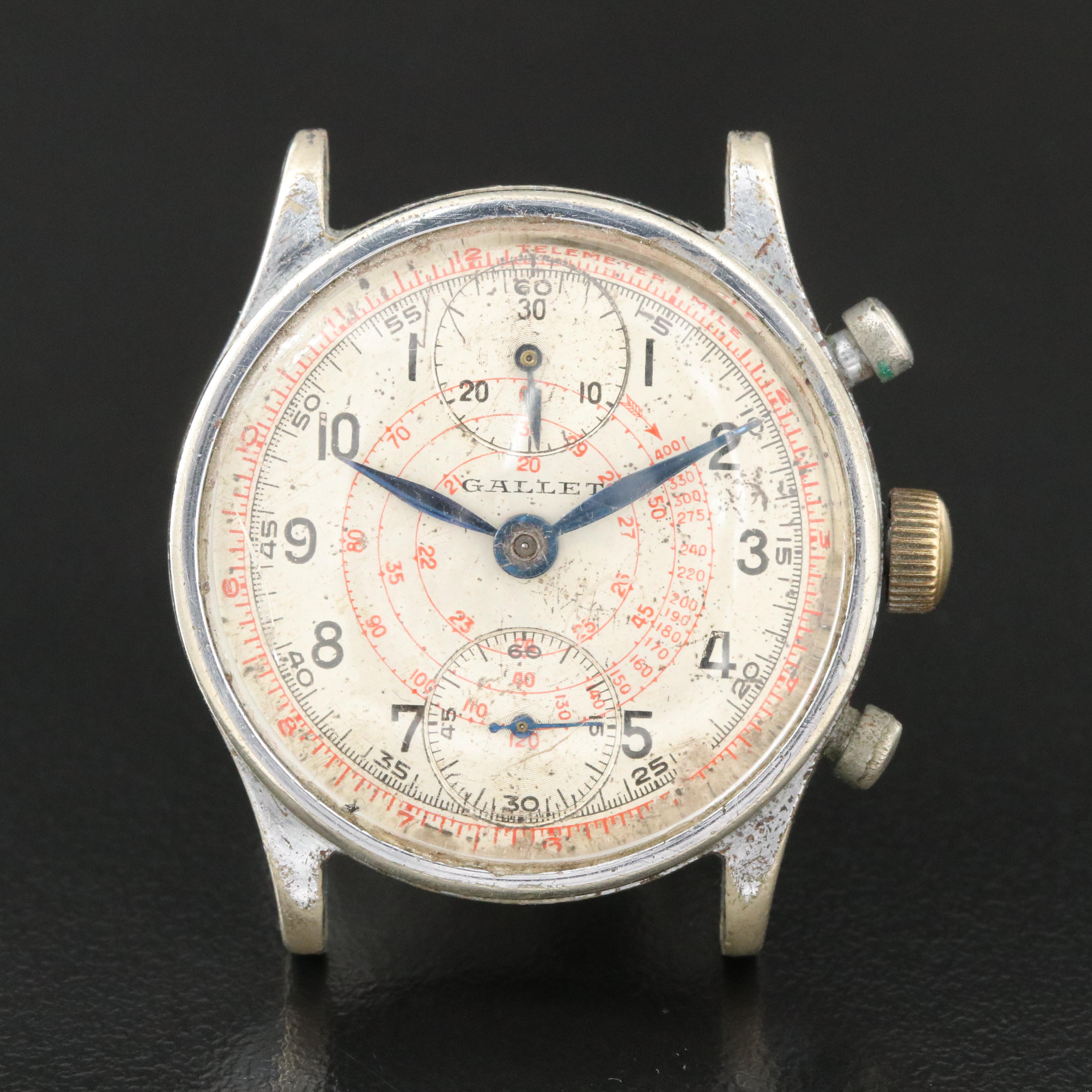 Vintage Gallet MultiChron Regulator Chronograph Wristwatch | EBTH