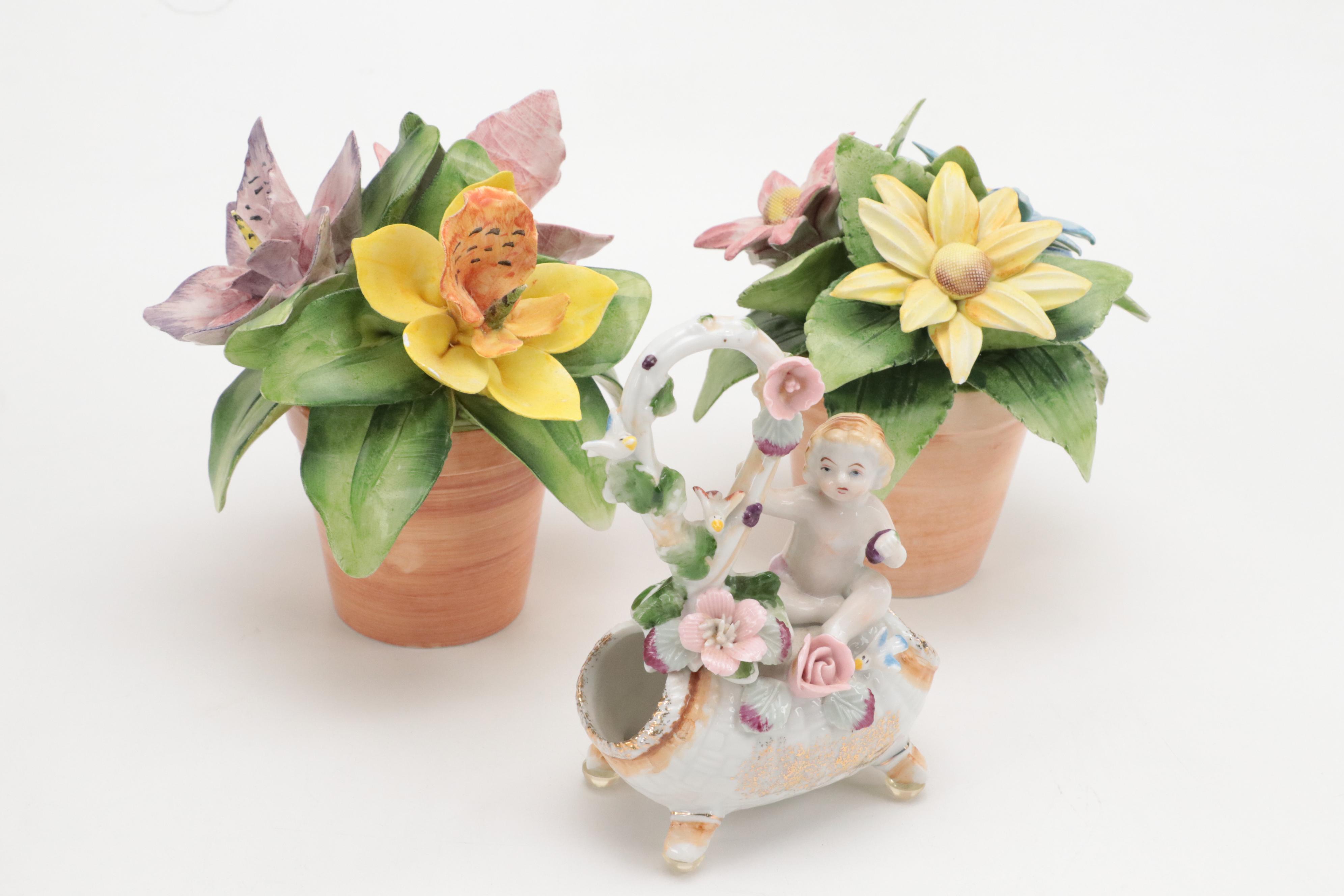 French Limoges Porcelain Lidded Box With Italian and Japanese Porcelain ...