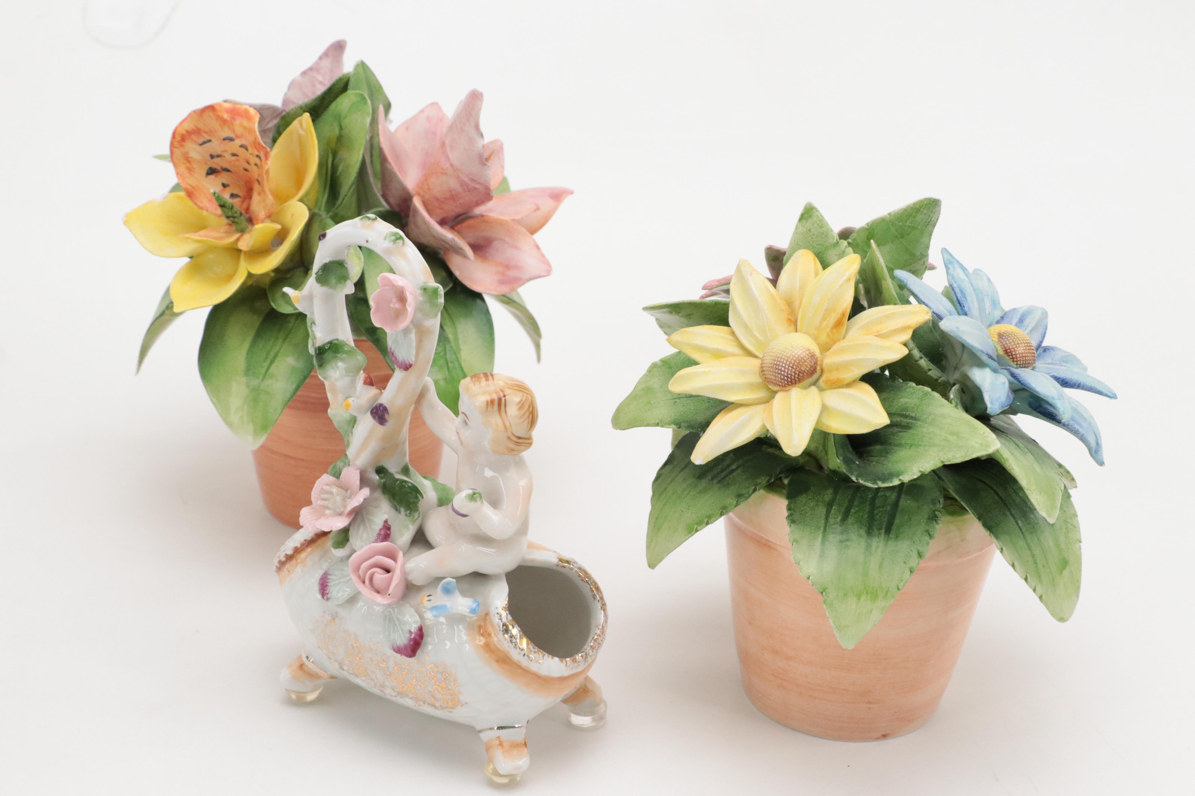 French Limoges Porcelain Lidded Box With Italian and Japanese Porcelain ...