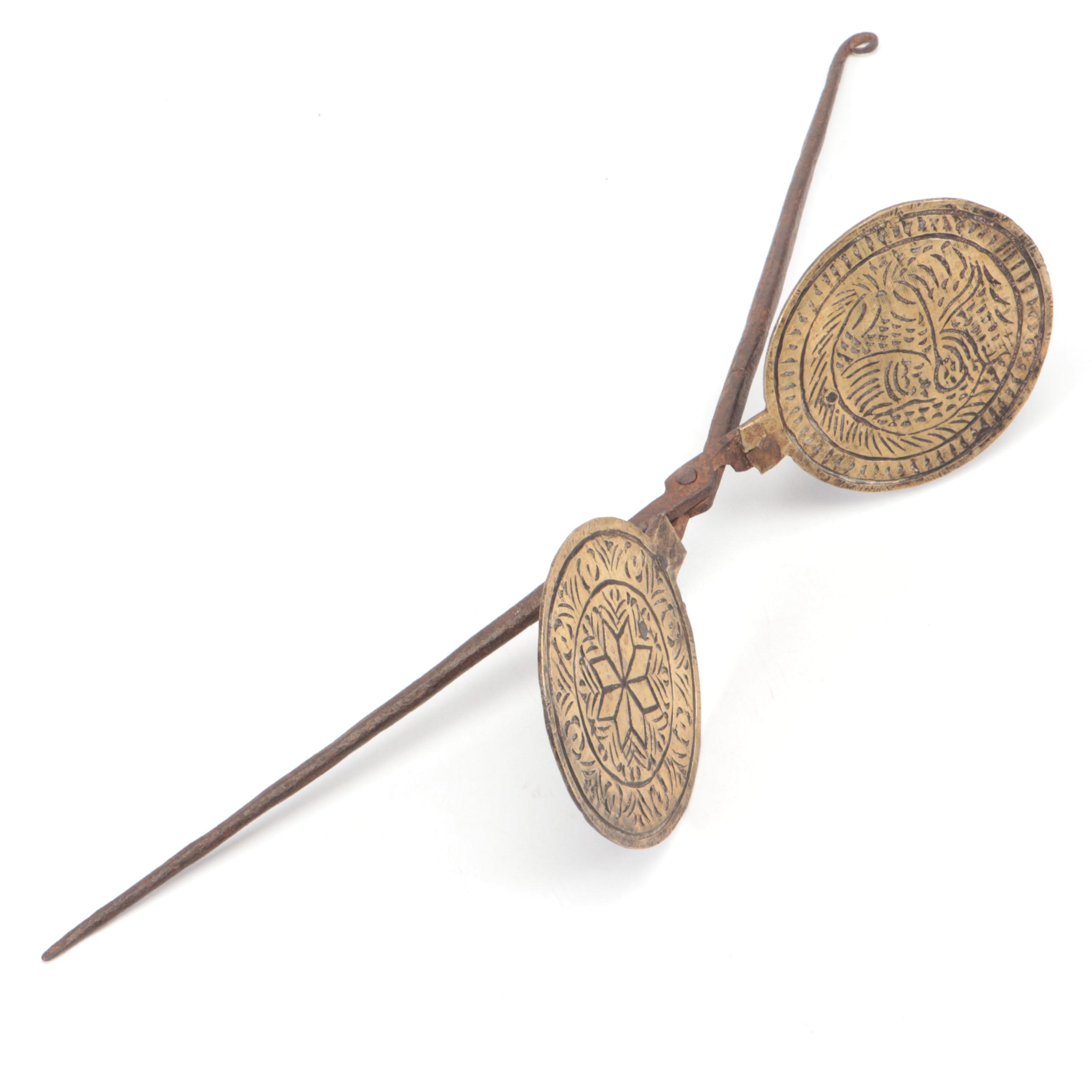 Forged Iron and Brass Pizelle Cookie Press | Everything But The House