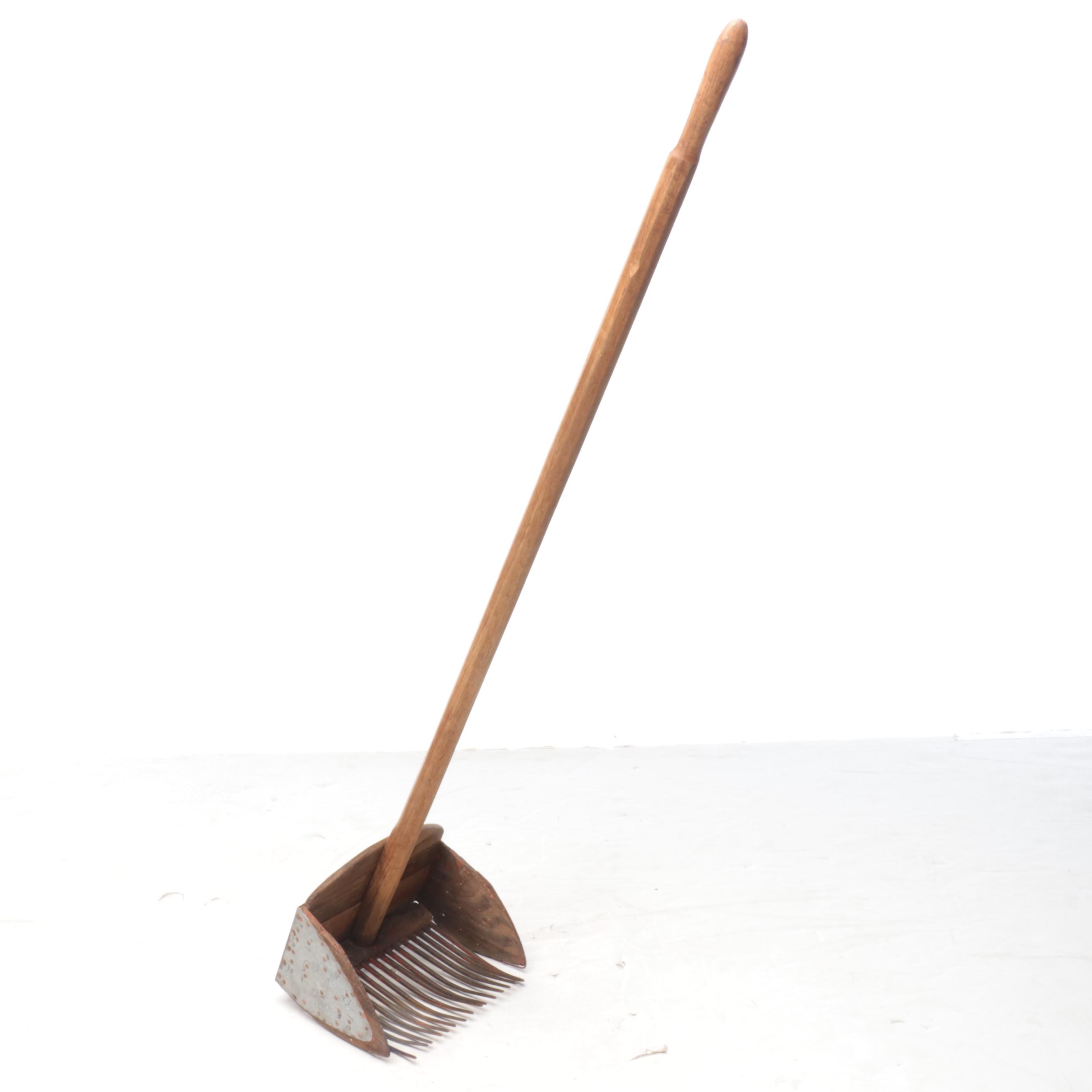 Primitive Style Wood and Metal Cranberry Rake | Everything But The House