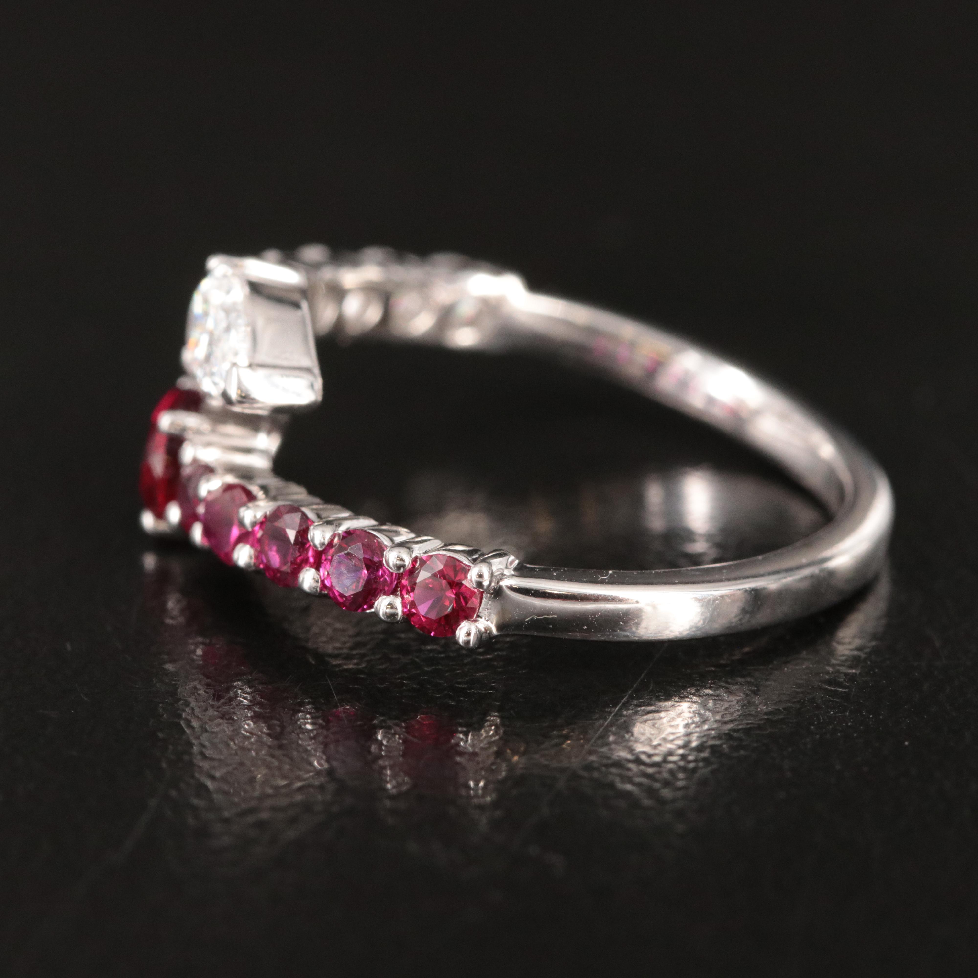 14K Lab Grown Diamond and Ruby Bypass Ring | Everything But The House