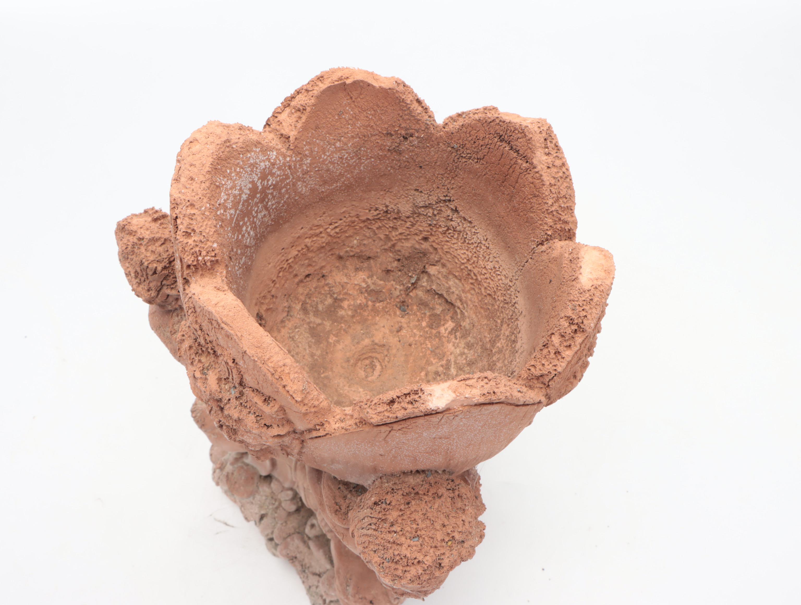 Cast Terracotta Figural Planter with Floral and Putti Motifs ...