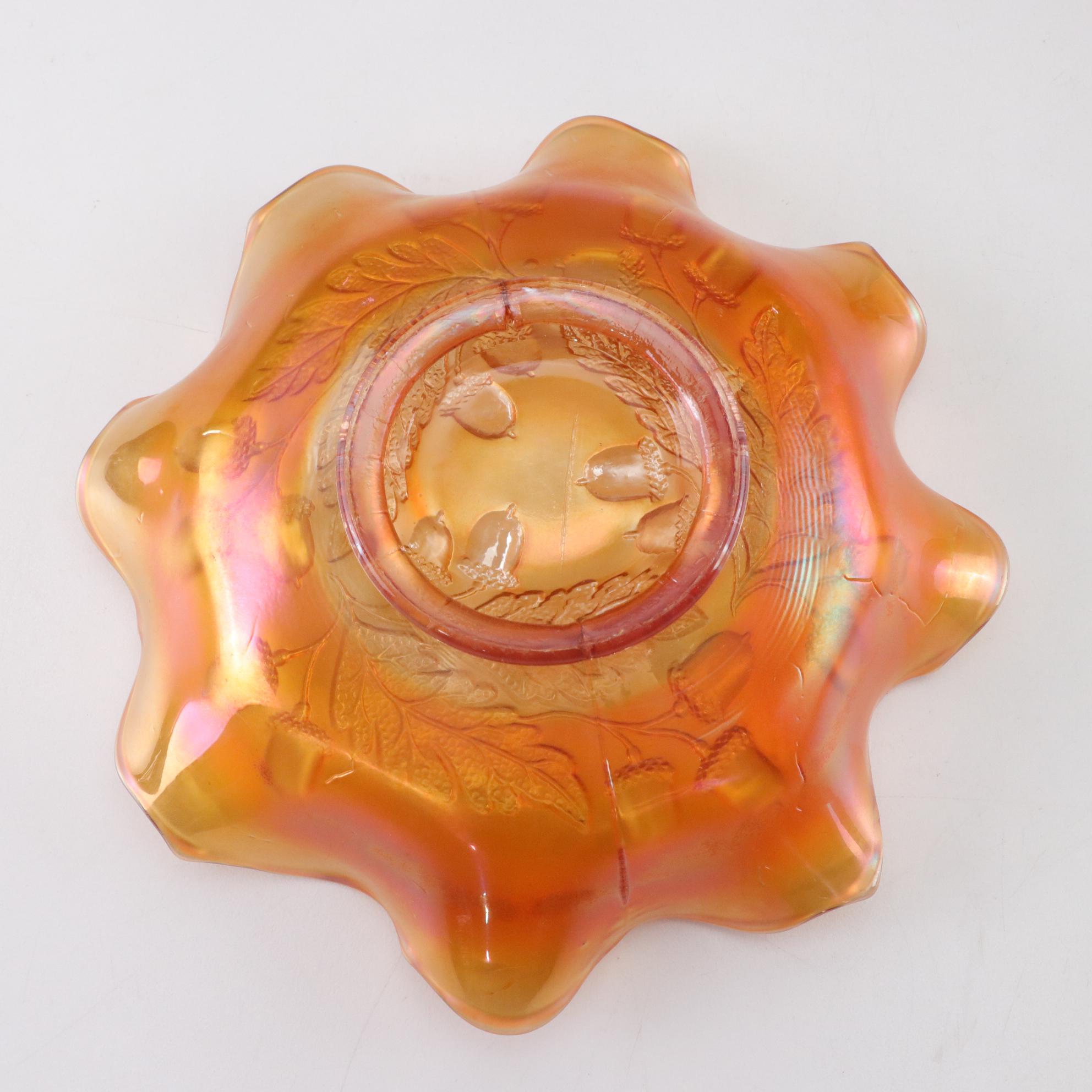 Dugan Glass "Acorn" and "Grapes" Carnival Glass Bowls | Everything But ...