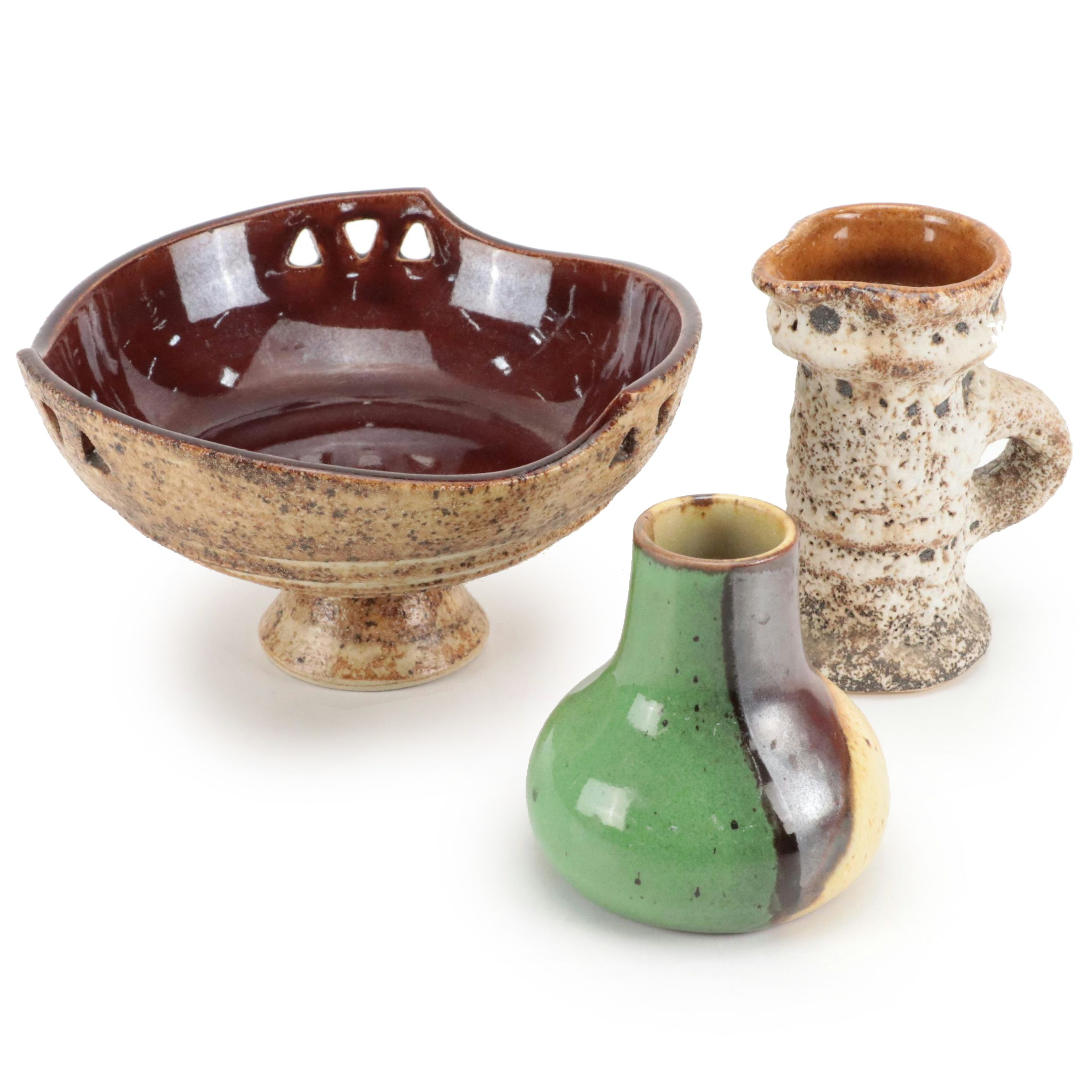 Fat Lava, Red Ware and Retro Pottery Bowl and Vases | EBTH