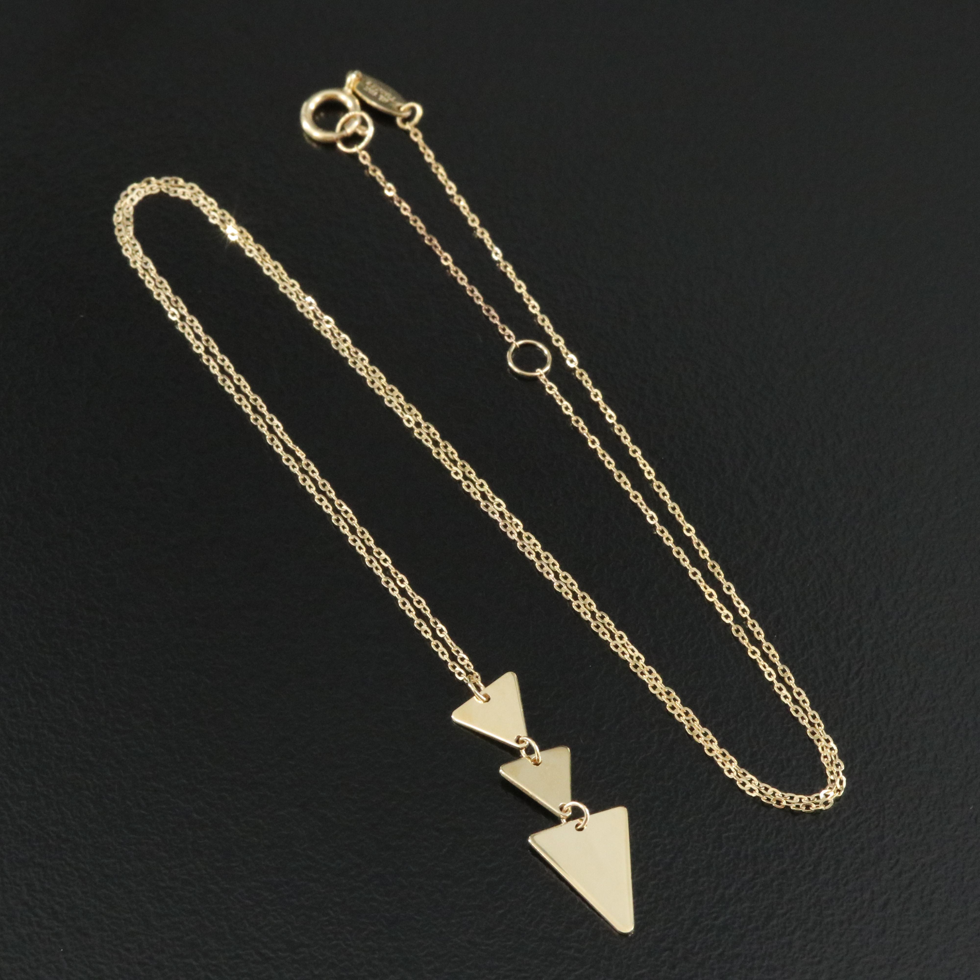 10K Triangular Pendant Necklace | EBTH